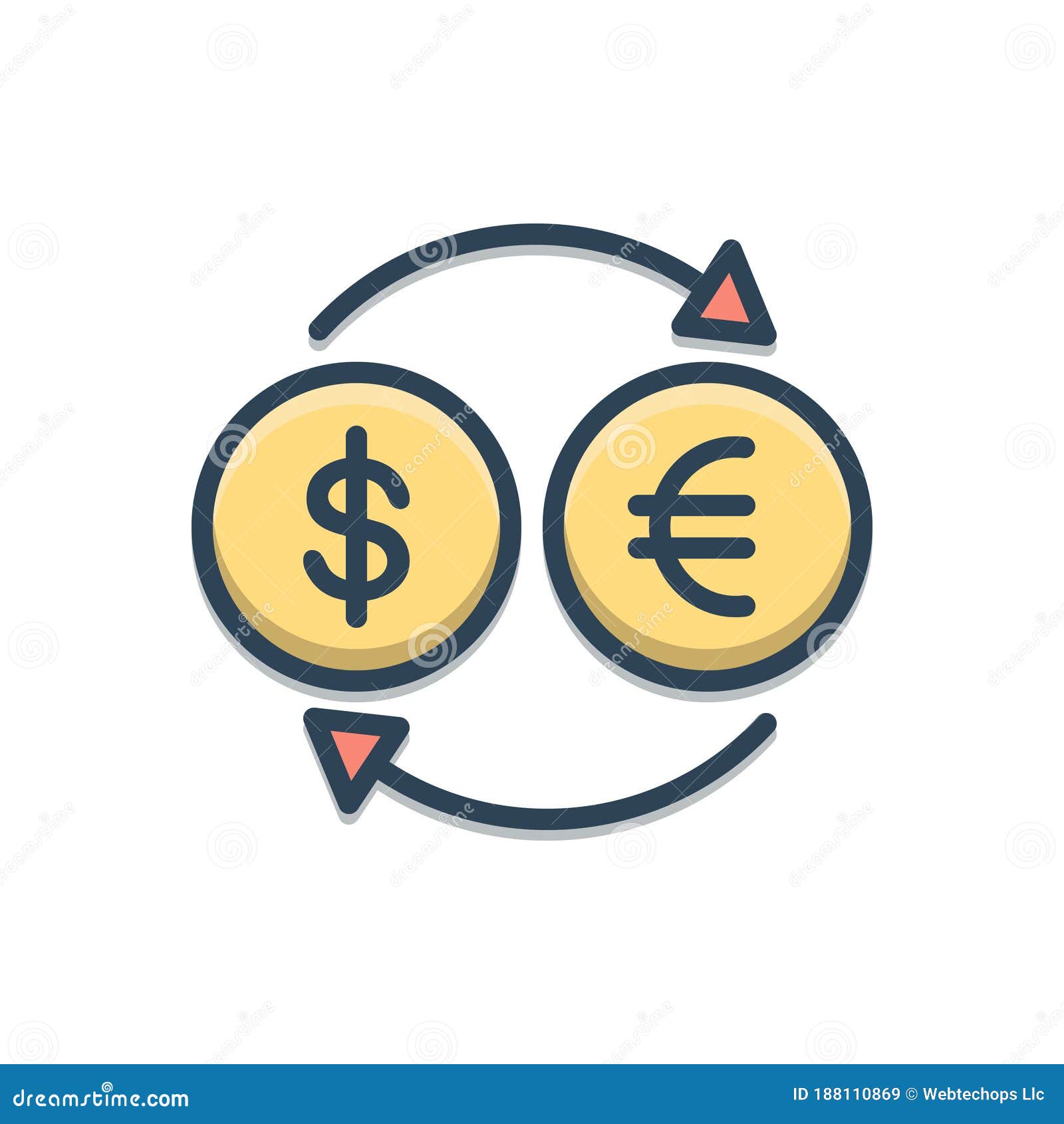 Color Illustration Icon for Convert Currency, Money and Exchange Stock ...