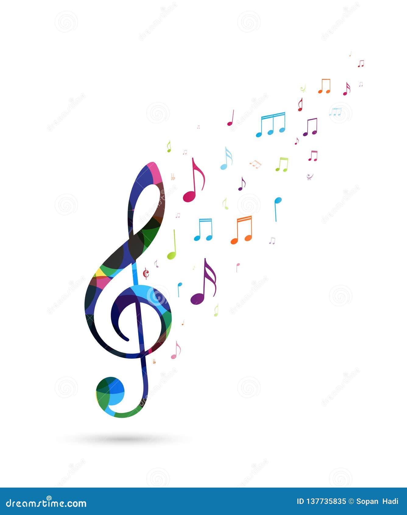 Colorful Music Notes Background Stock Vector - Illustration of composer ...