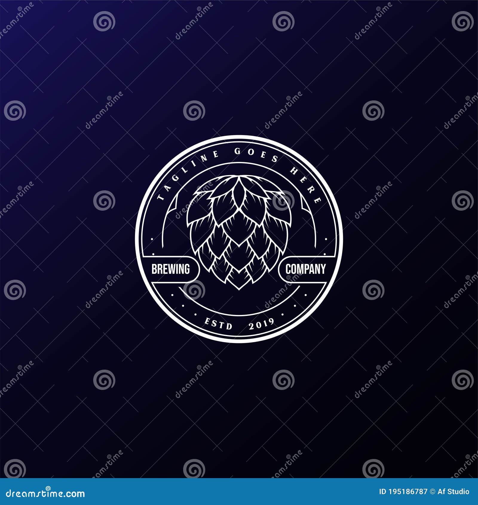 Vintage Retro Beer Brewing Hop Label Logo Design Stock Vector ...