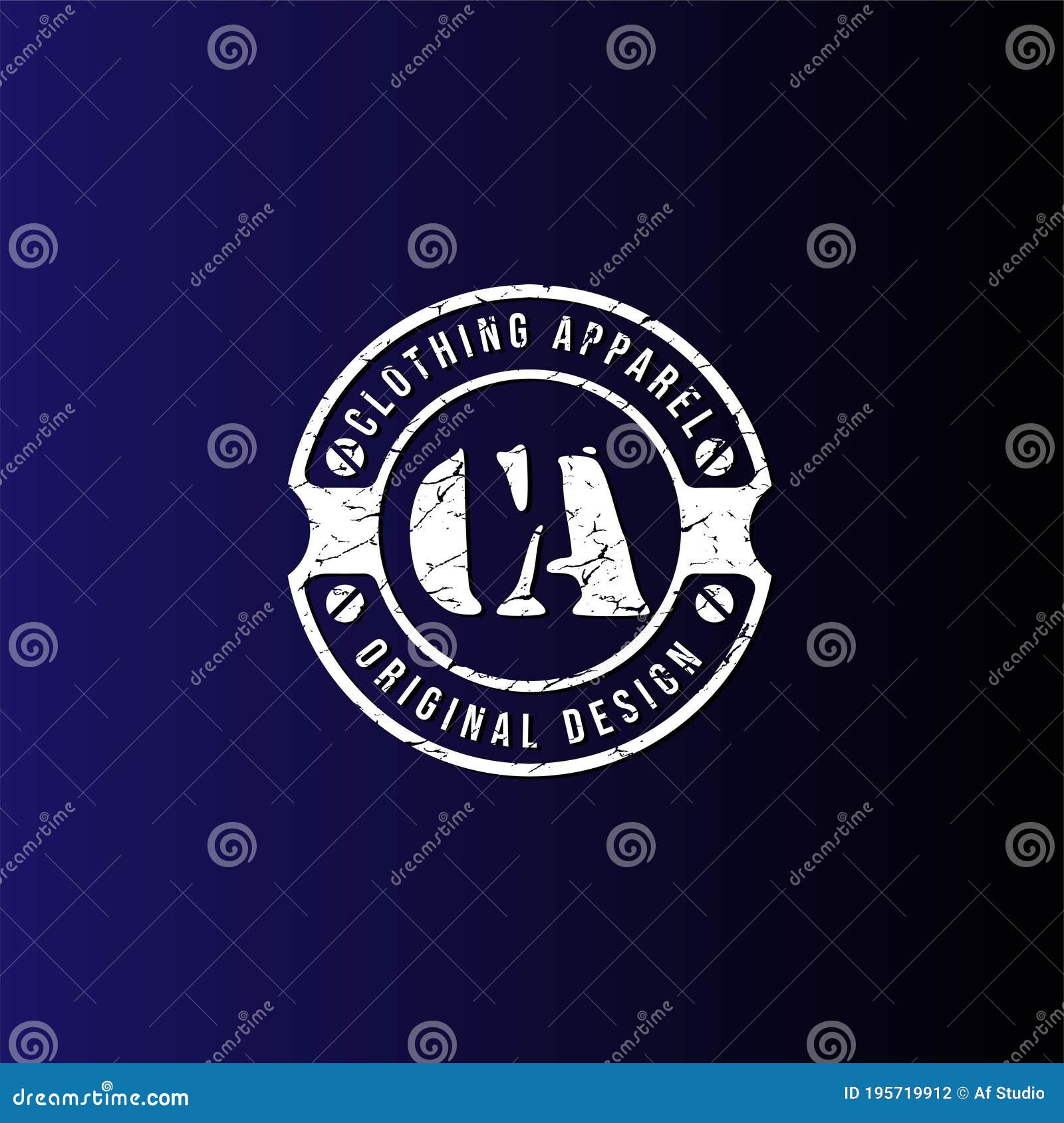 Vintage Retro Initial Letter CA Clothing Apparel Label Badge Logo ...