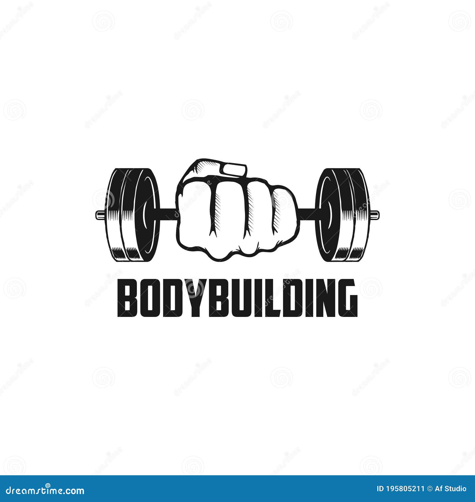 Hand Hold Dumbbell for Gym Fitness Bodybuilding Sport Club Logo Design ...