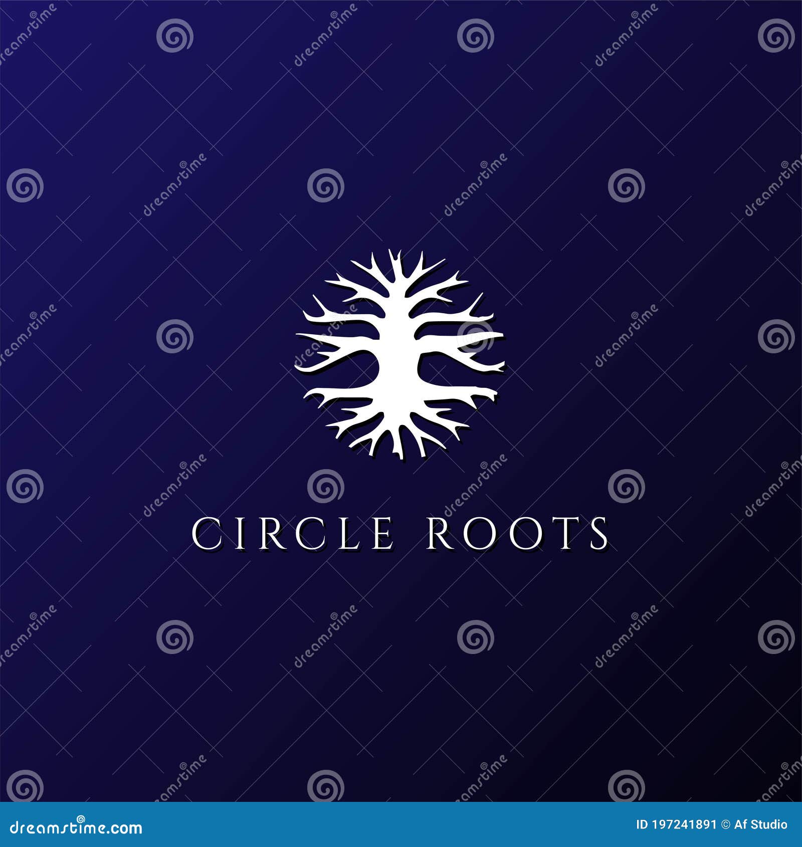 Simple Minimalist Circle Tree Roots Logo Design Vector Stock Vector ...