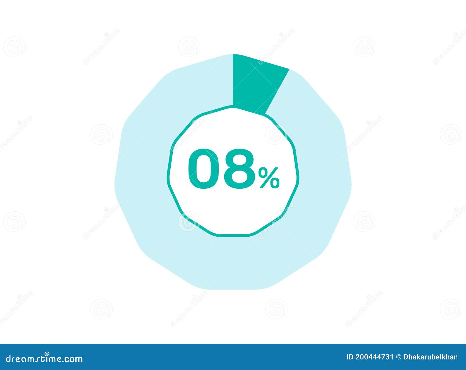 8 Percentage, Circle Pie Chart Showing 8 Percentage Diagram Infographic ...