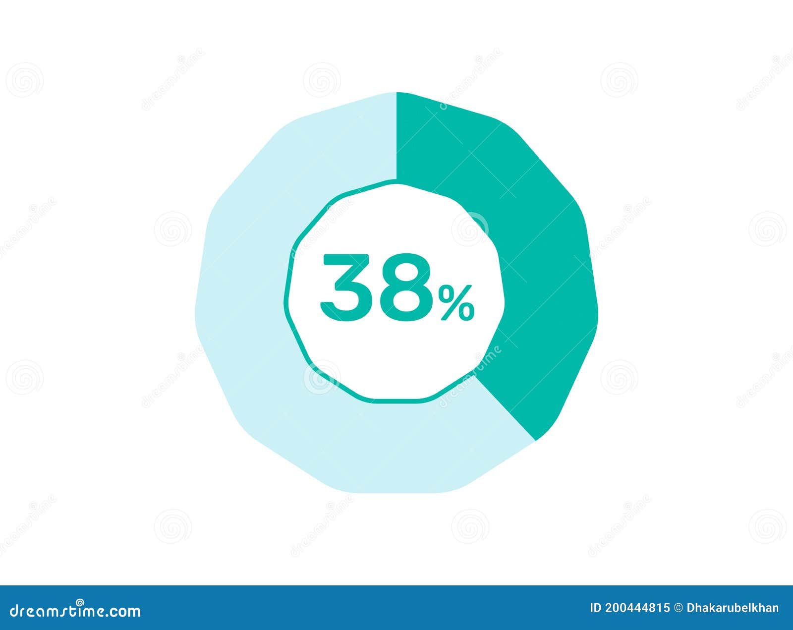 38 Percentage, Circle Pie Chart Showing 38 Percentage Diagram ...