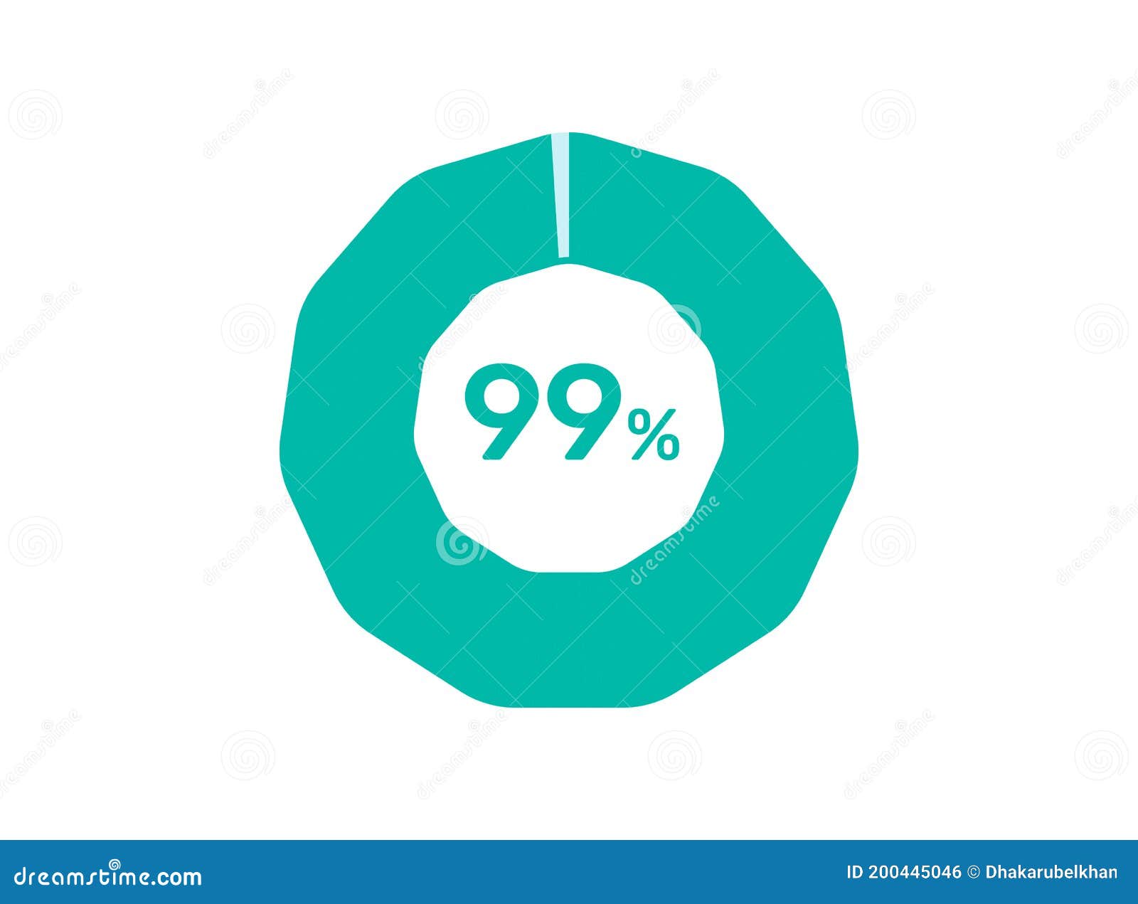 99 Percentage, Circle Pie Chart Showing 99 Percentage Diagram ...