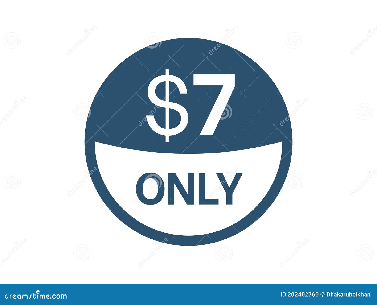 $7 Dollar Price Icon. 7 USD Price Tag Stock Vector - Illustration of ...