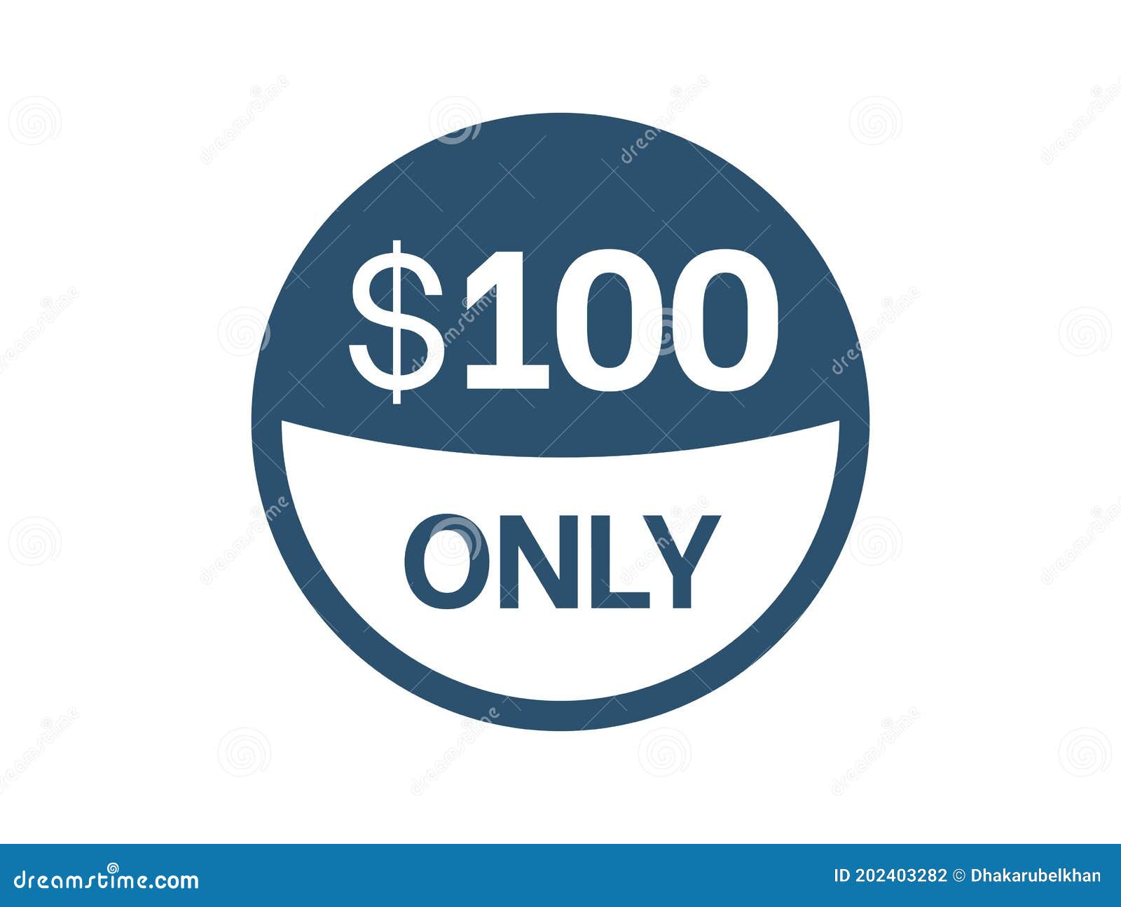 $100 Dollar Price Icon. 100 USD Price Tag Stock Vector - Illustration ...
