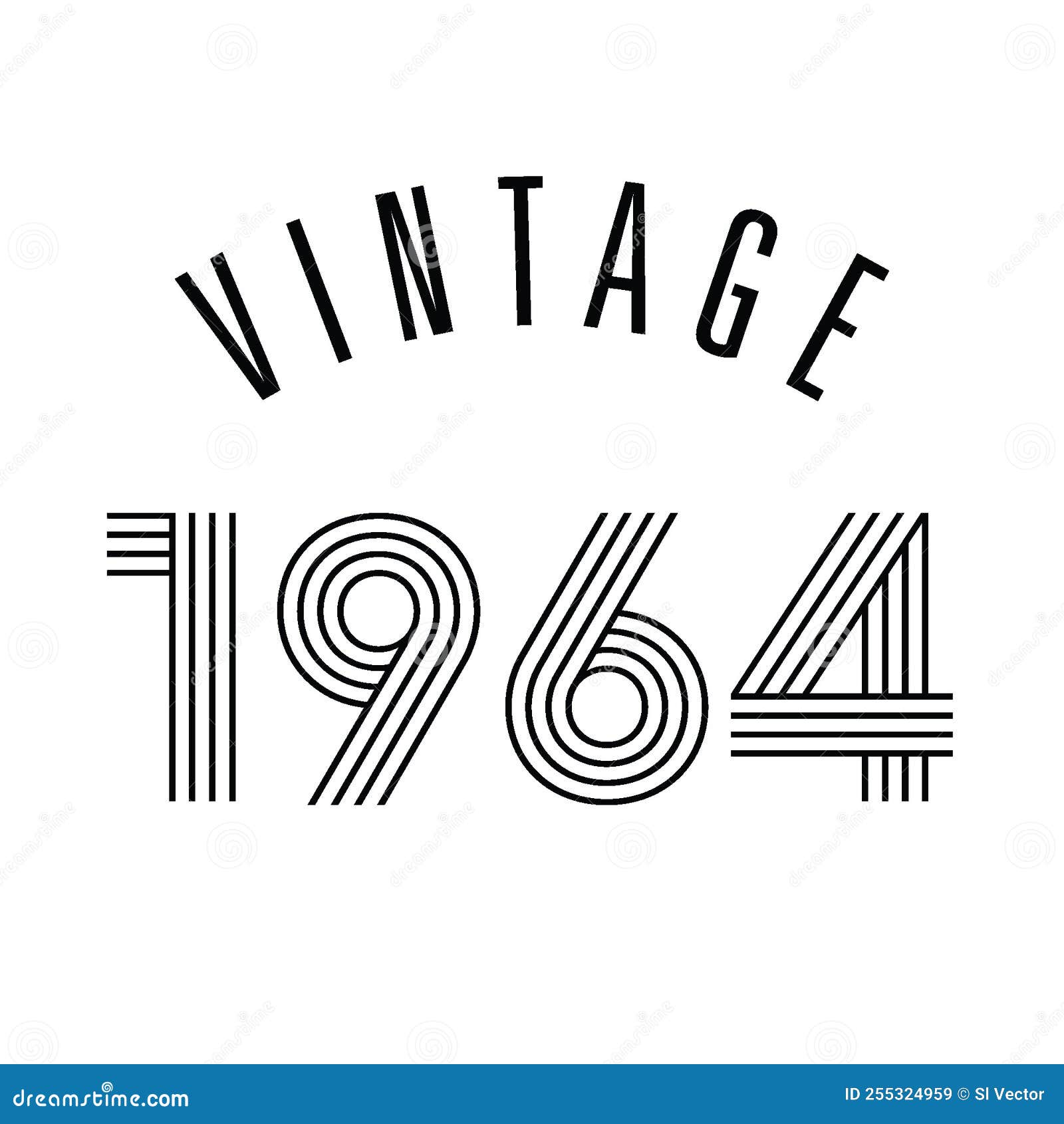 1964 Vintage T Shirt Design Vector, Vintage Design Stock Vector ...