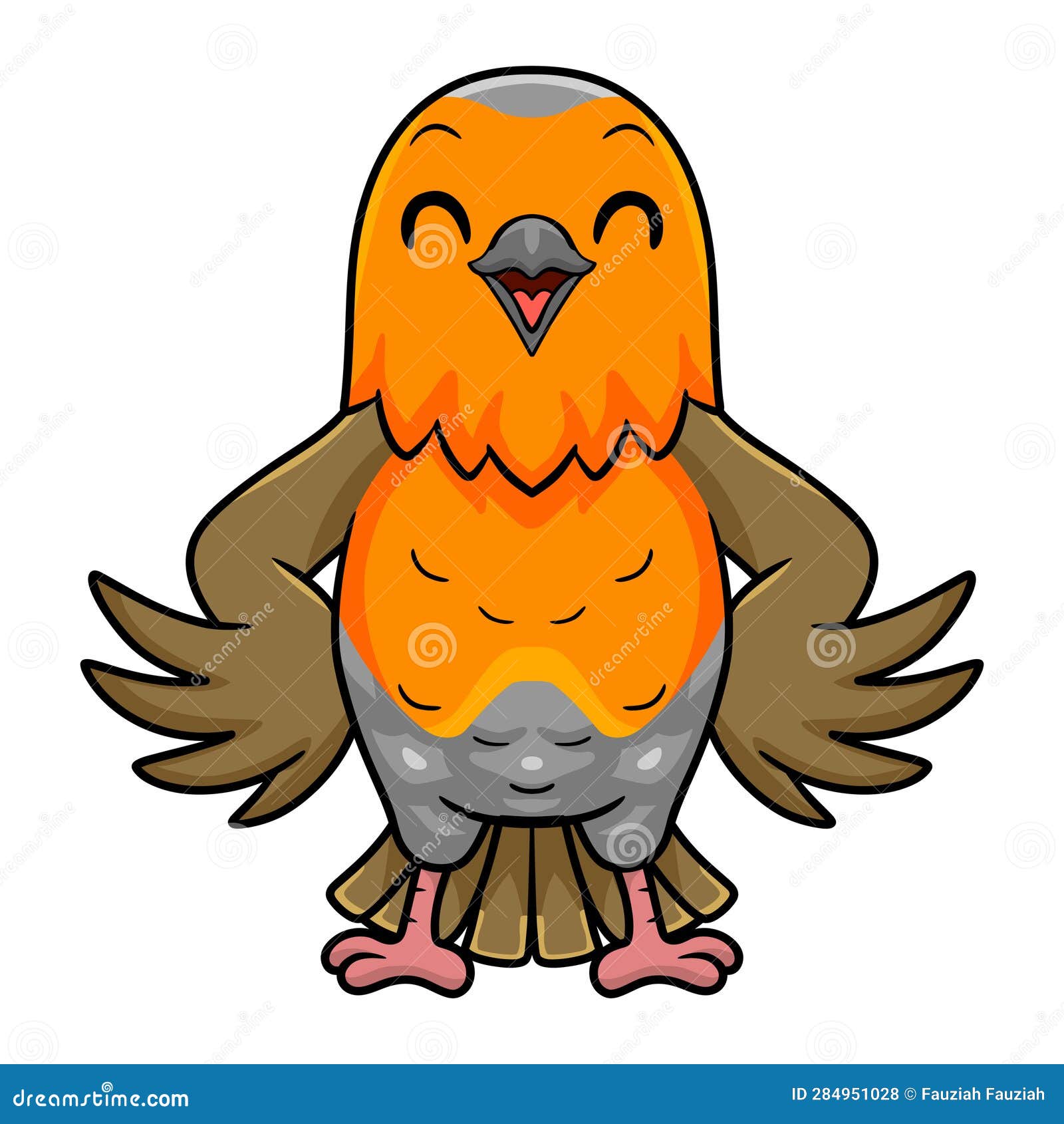 Cute Happy Bird Cartoon Standing Stock Vector - Illustration of icon ...