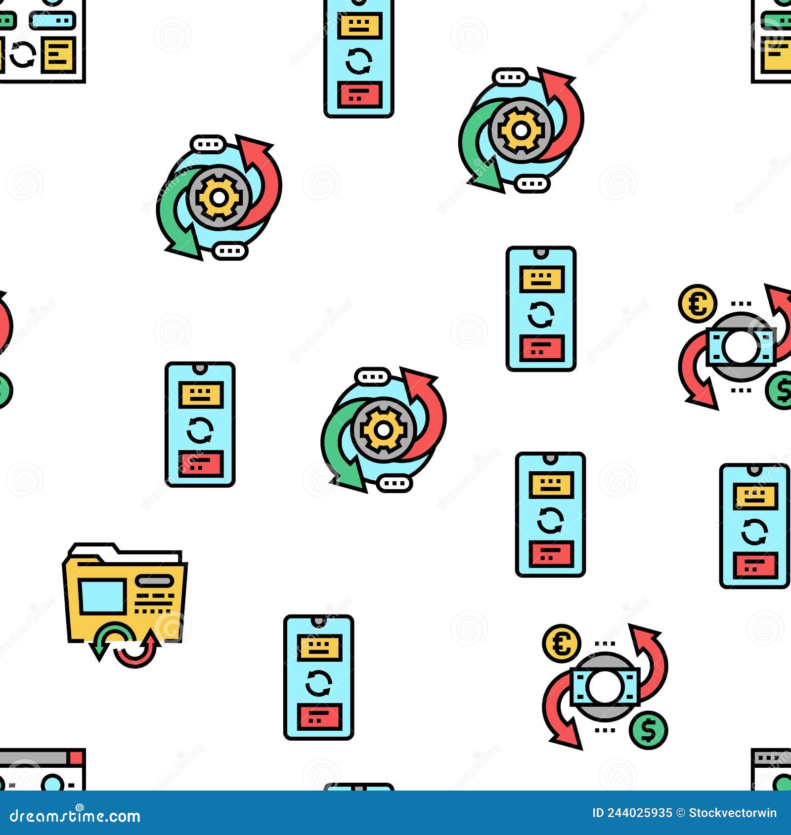Converter Application Vector Seamless Pattern Stock Vector ...