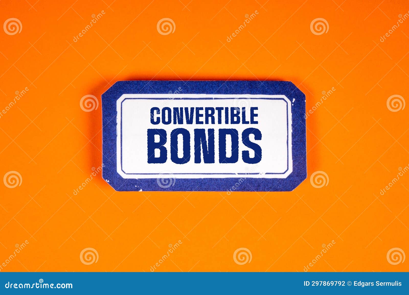 Convertible Bonds. Sticker with Text on an Orange Background Stock ...