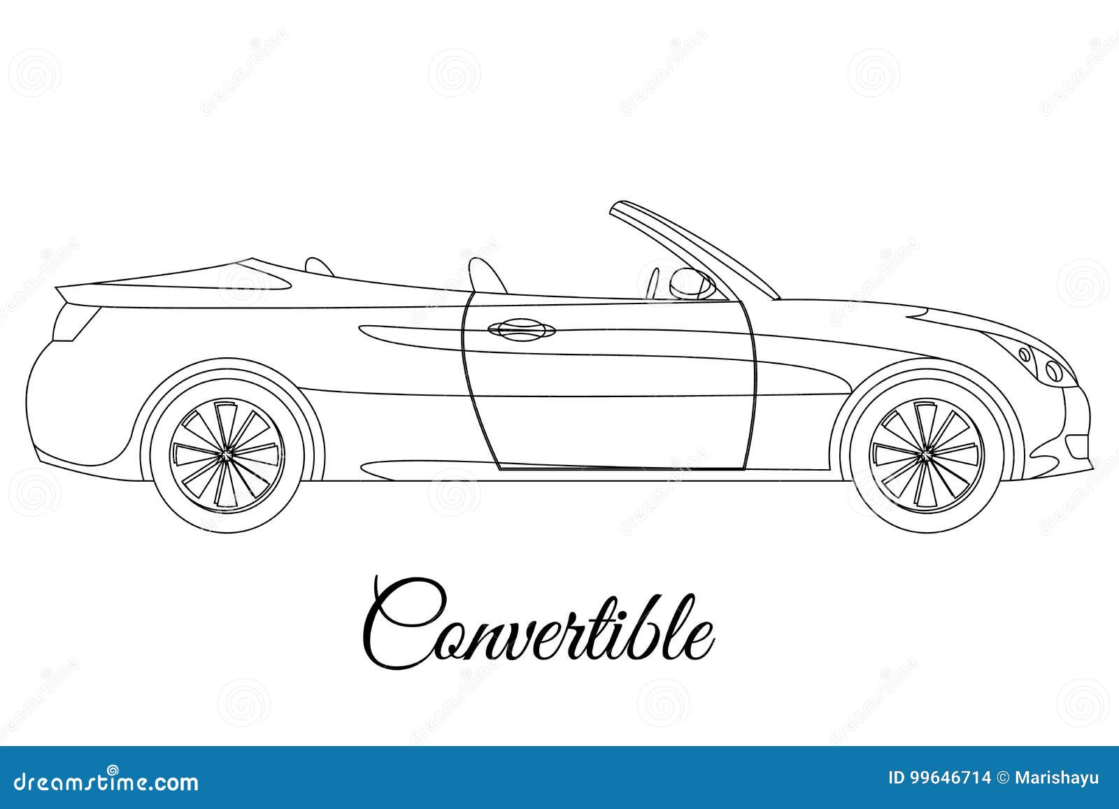Convertible Car Body Type Outline Stock Vector - Illustration of ...