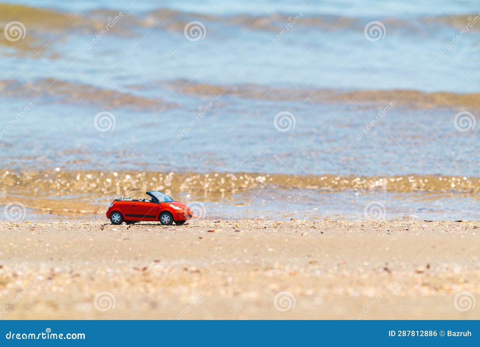 Convertible Car Model on the Shore. Summer Vacation on Sea Stock Photo ...