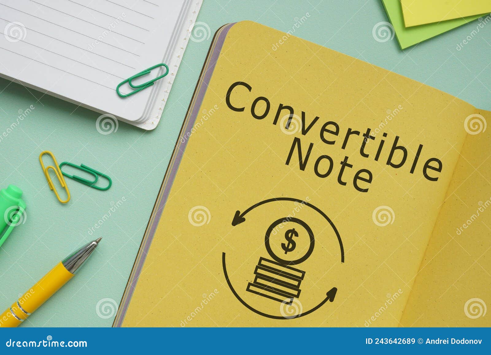 Convertible Note is Shown on the Photo Using the Text Stock Image ...