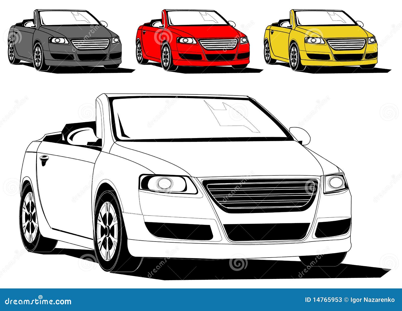 Convertible sports car stock vector. Illustration of black - 14765953
