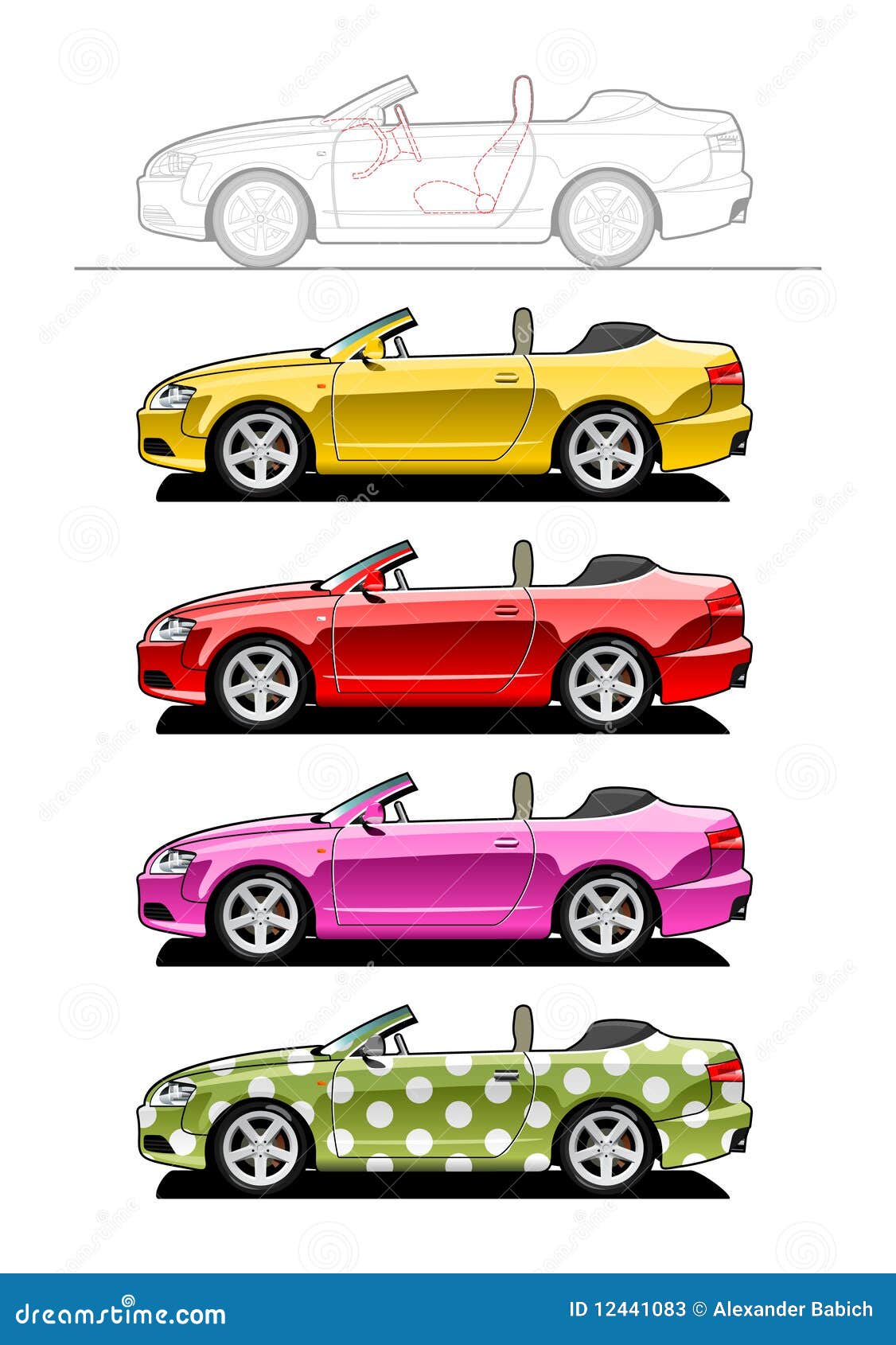 Convertible (two-door) Cartoon Vector | CartoonDealer.com #12441083