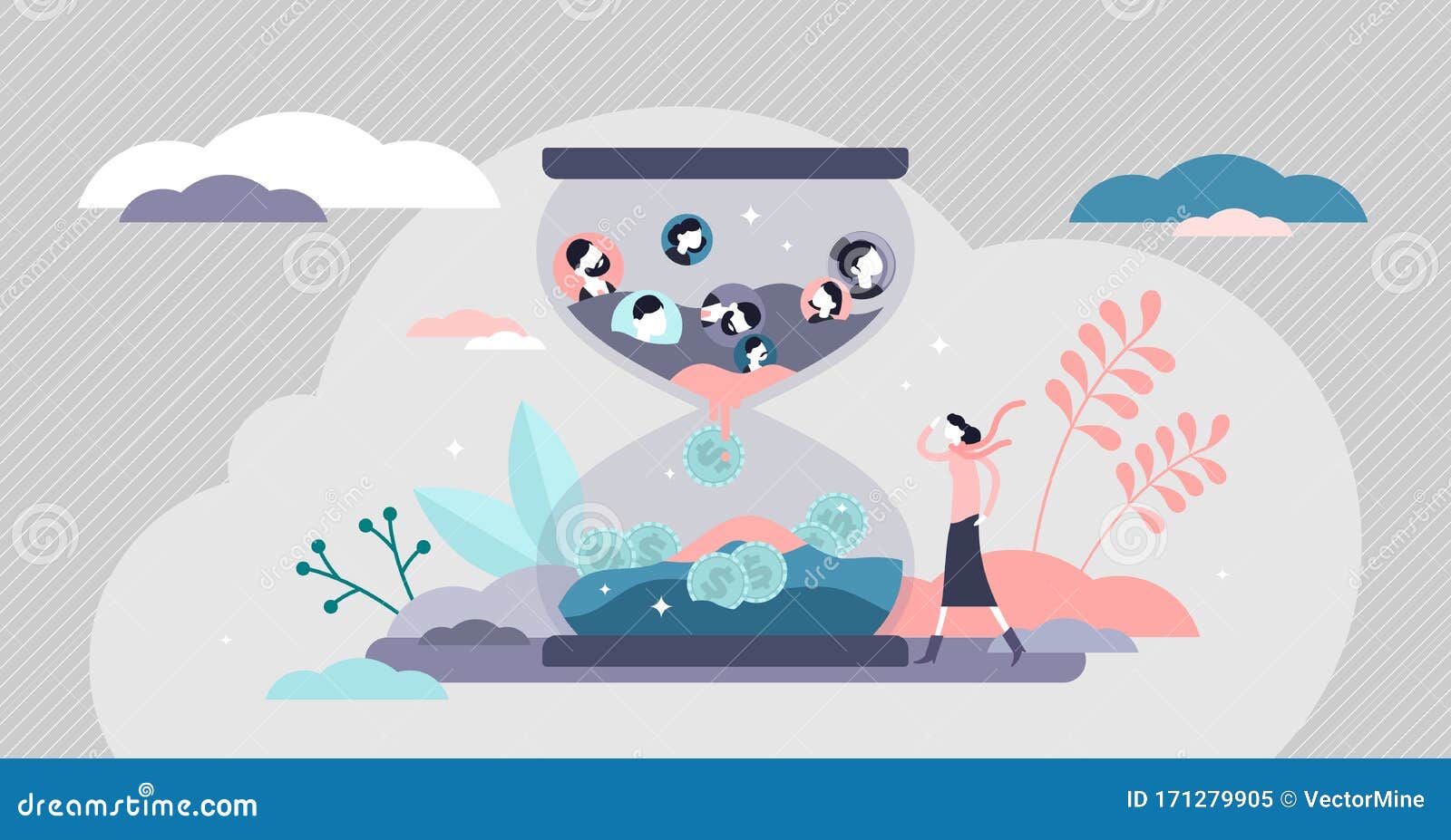 Converting Customers Sales Process Concept Stock Vector - Illustration ...