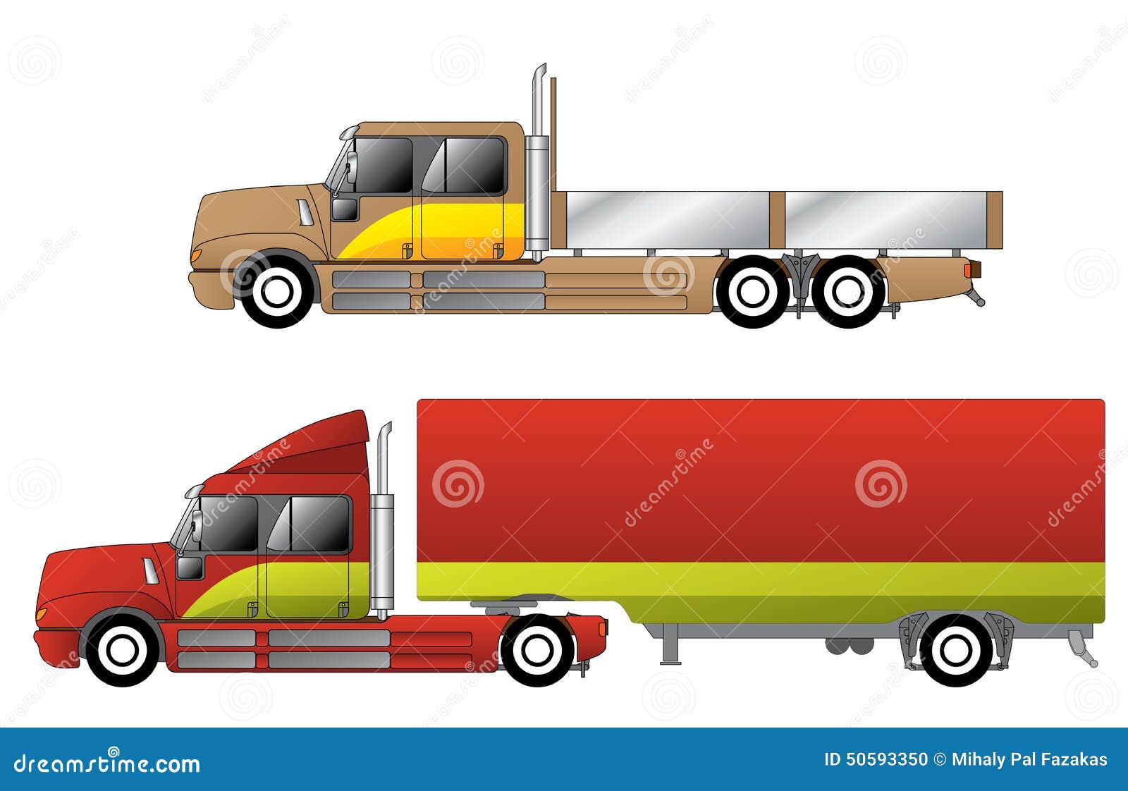 Convetional Trucks with Double Cab Stock Vector - Illustration of ...