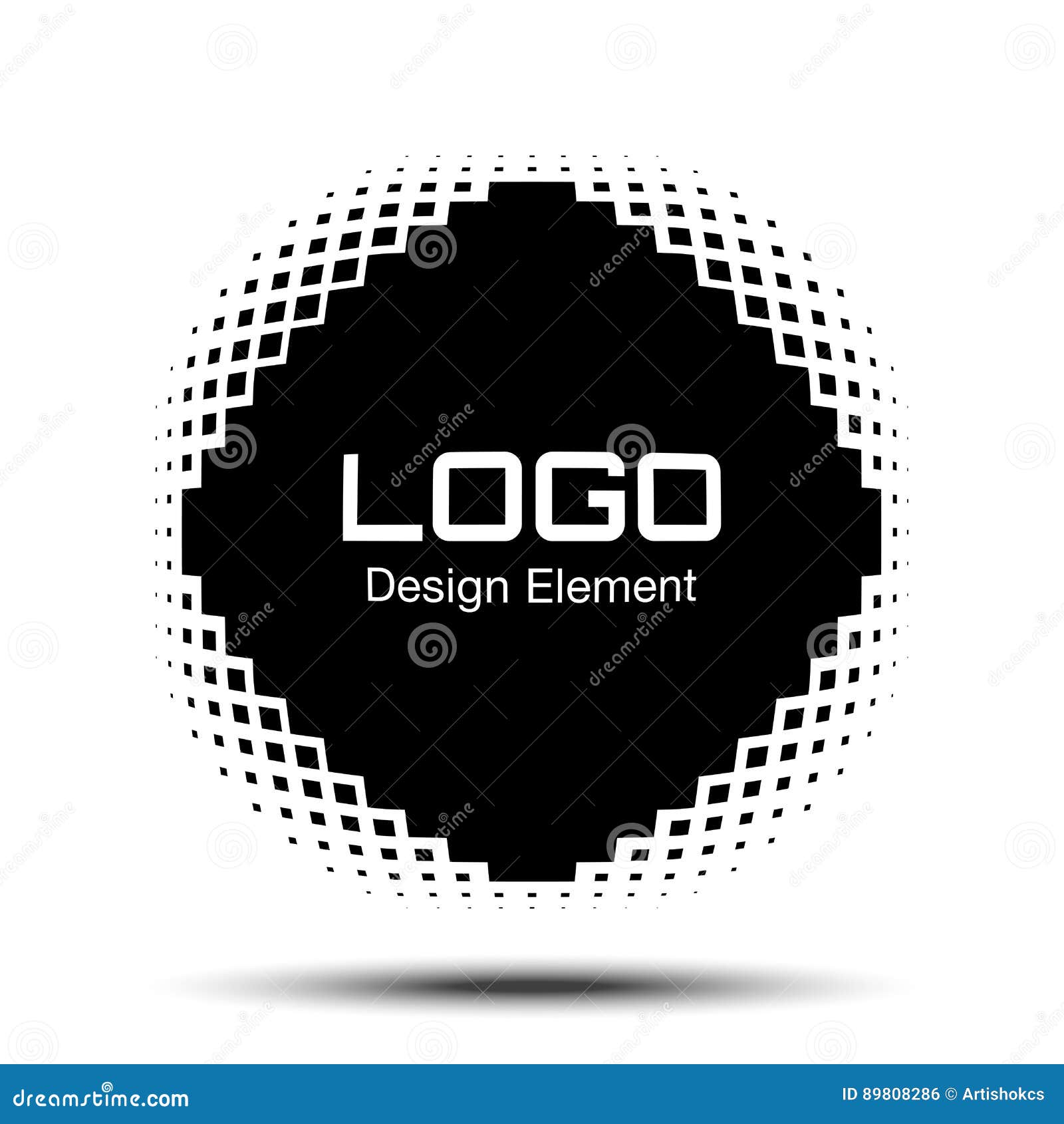 Convex Black Abstract Vector Distorted Rhombus Square Frame Halftone ...