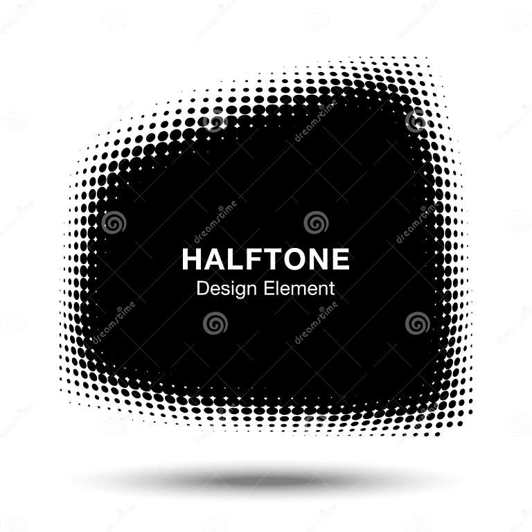 Convex Black Abstract Vector Distorted Trapezium Frame Halftone Dots ...