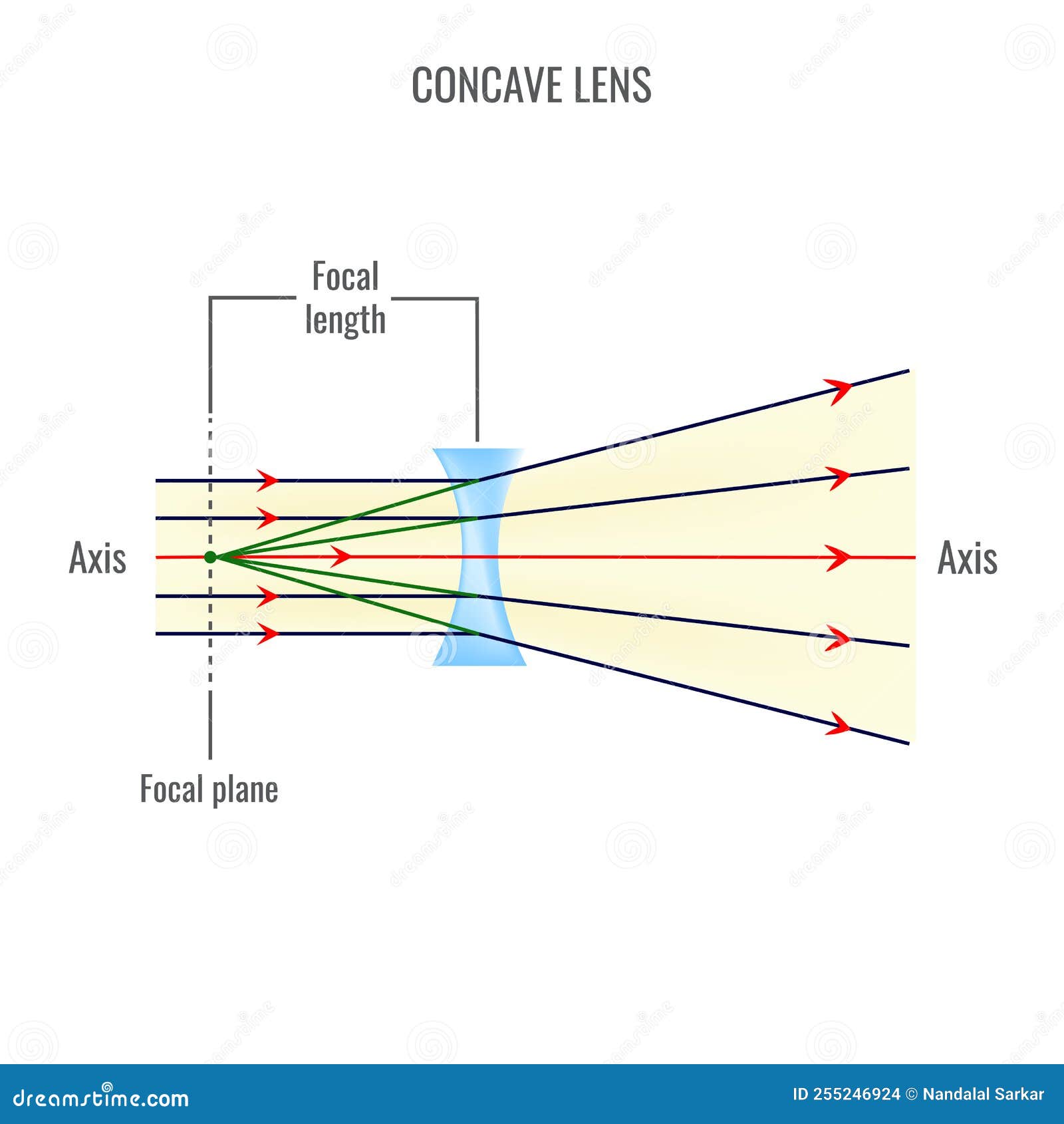 Convex Lens Vector Illustration Diagrams 255246942