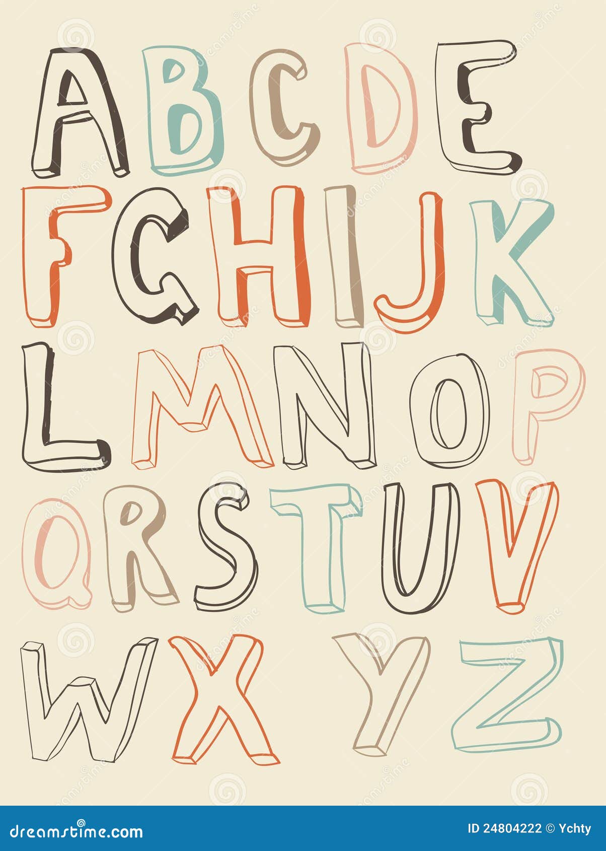 Convex Funky Alphabet in Vector Stock Vector - Illustration of black ...