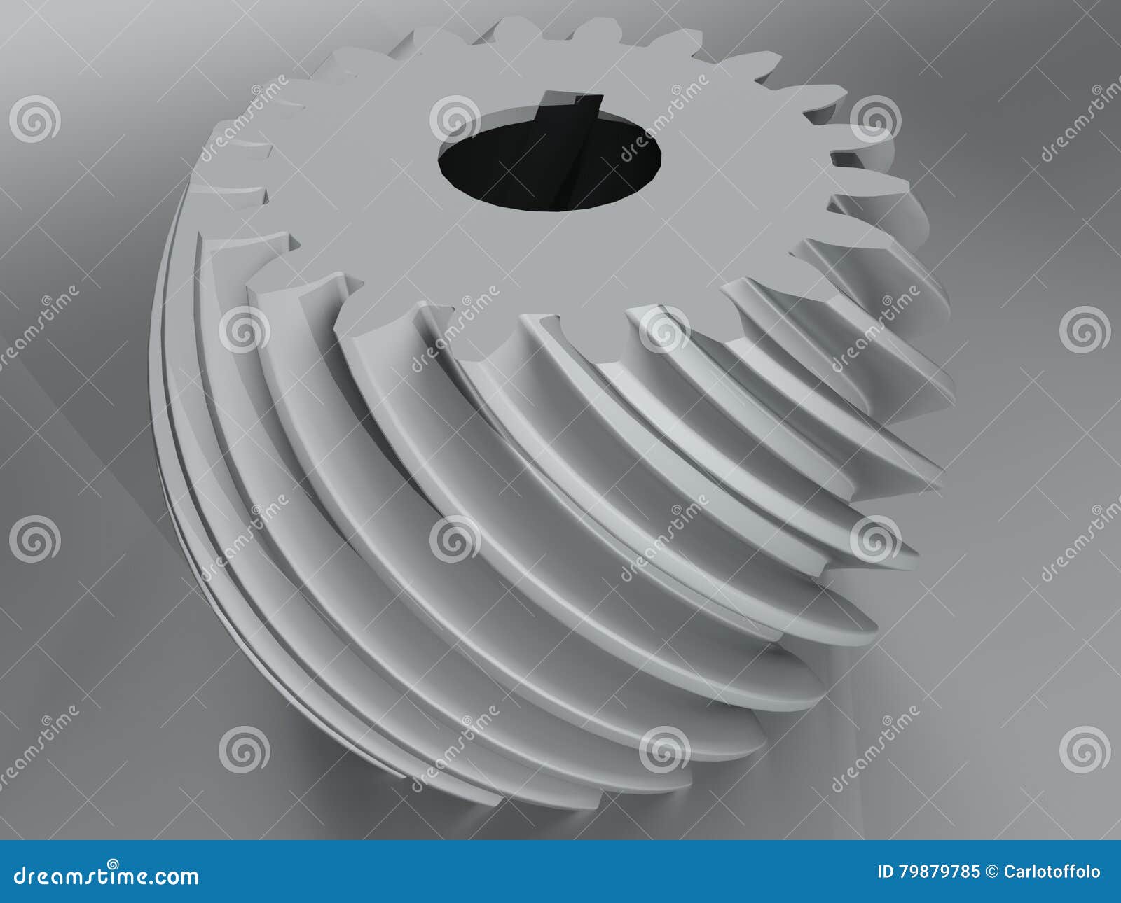 Convex Helical Gear with Involute Profile Toothing Stock Illustration ...