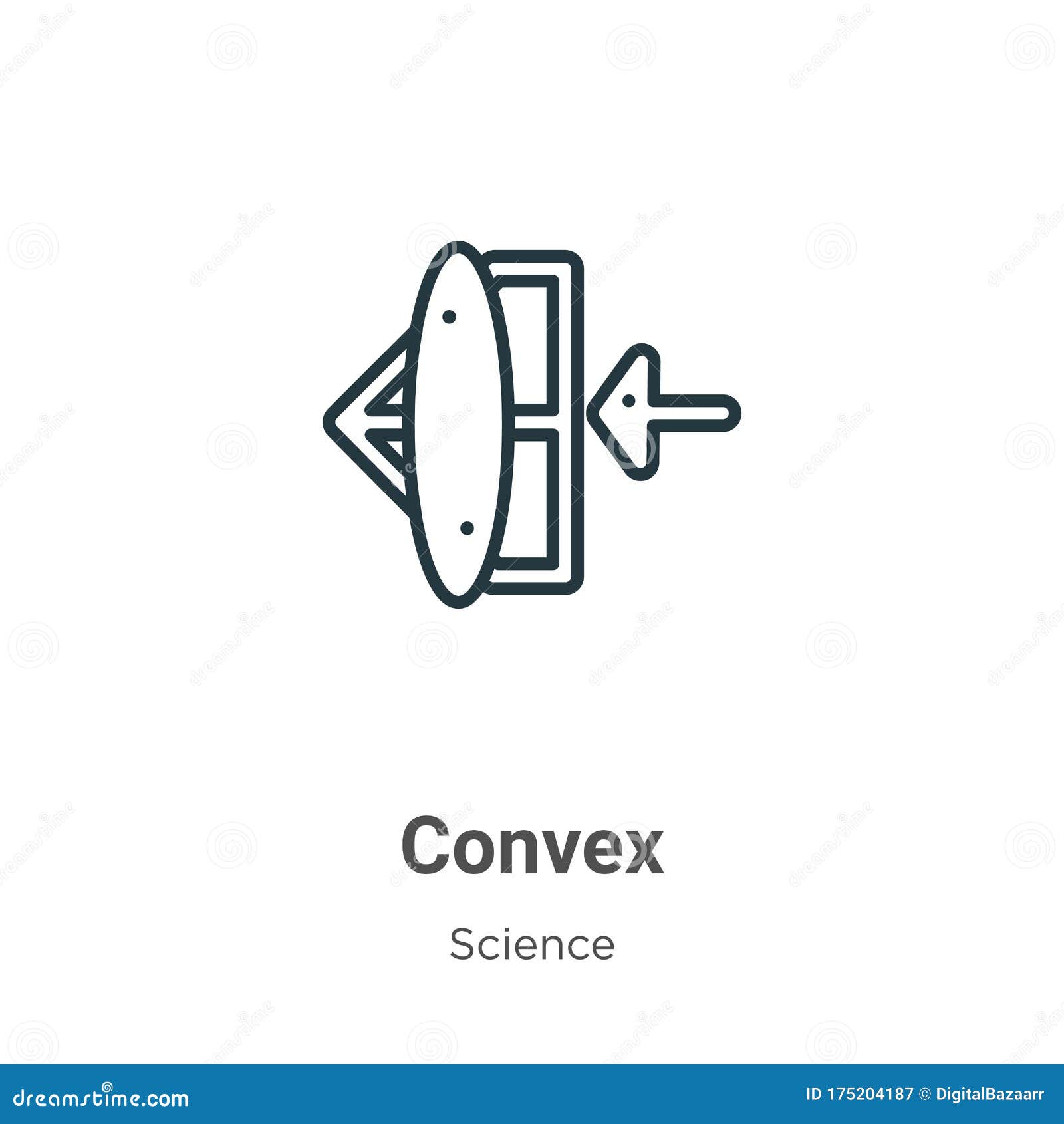 Convex Outline Vector Icon. Thin Line Black Convex Icon, Flat Vector ...
