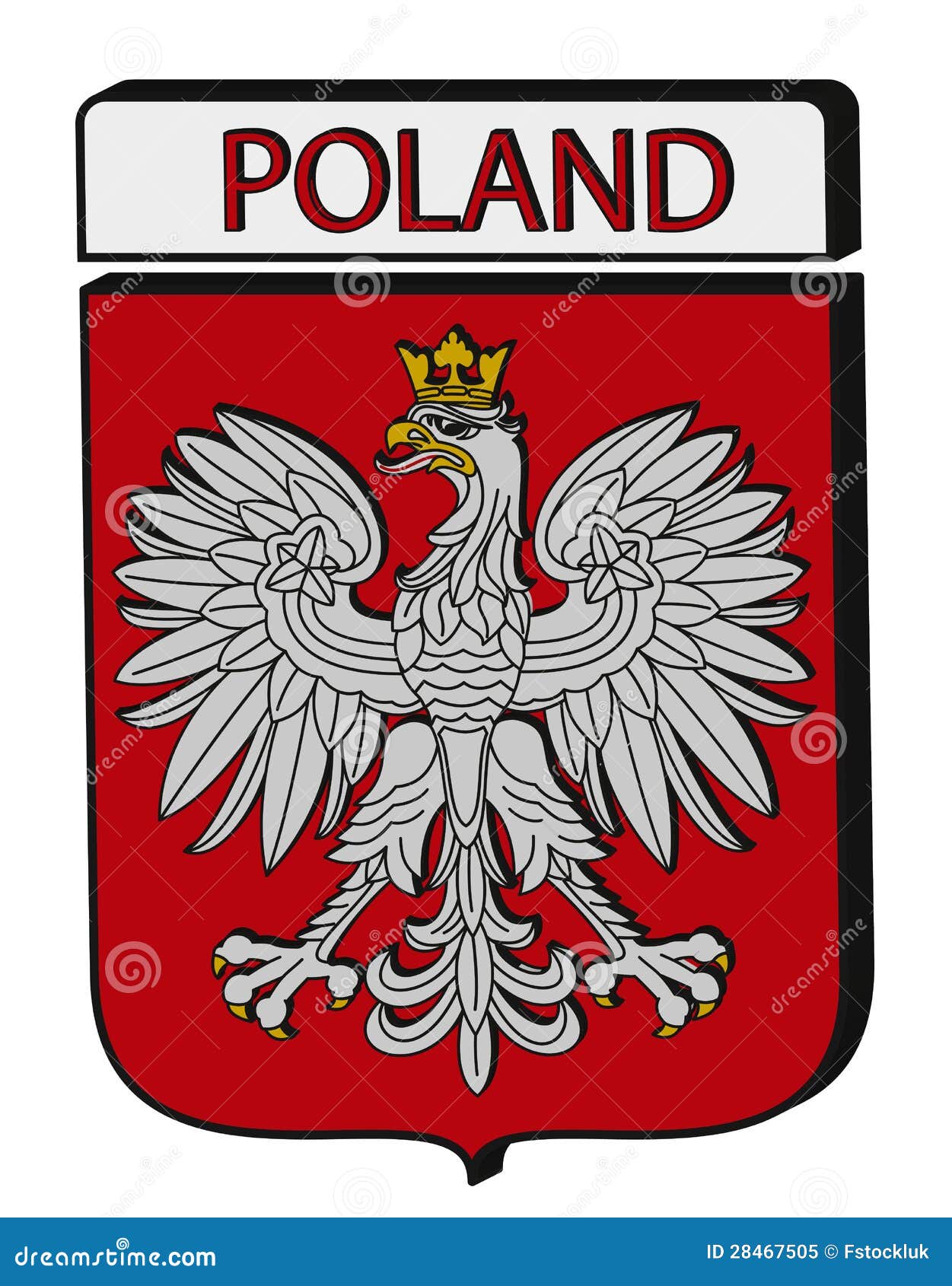 Convex Poland Emblem stock vector. Illustration of official - 28467505