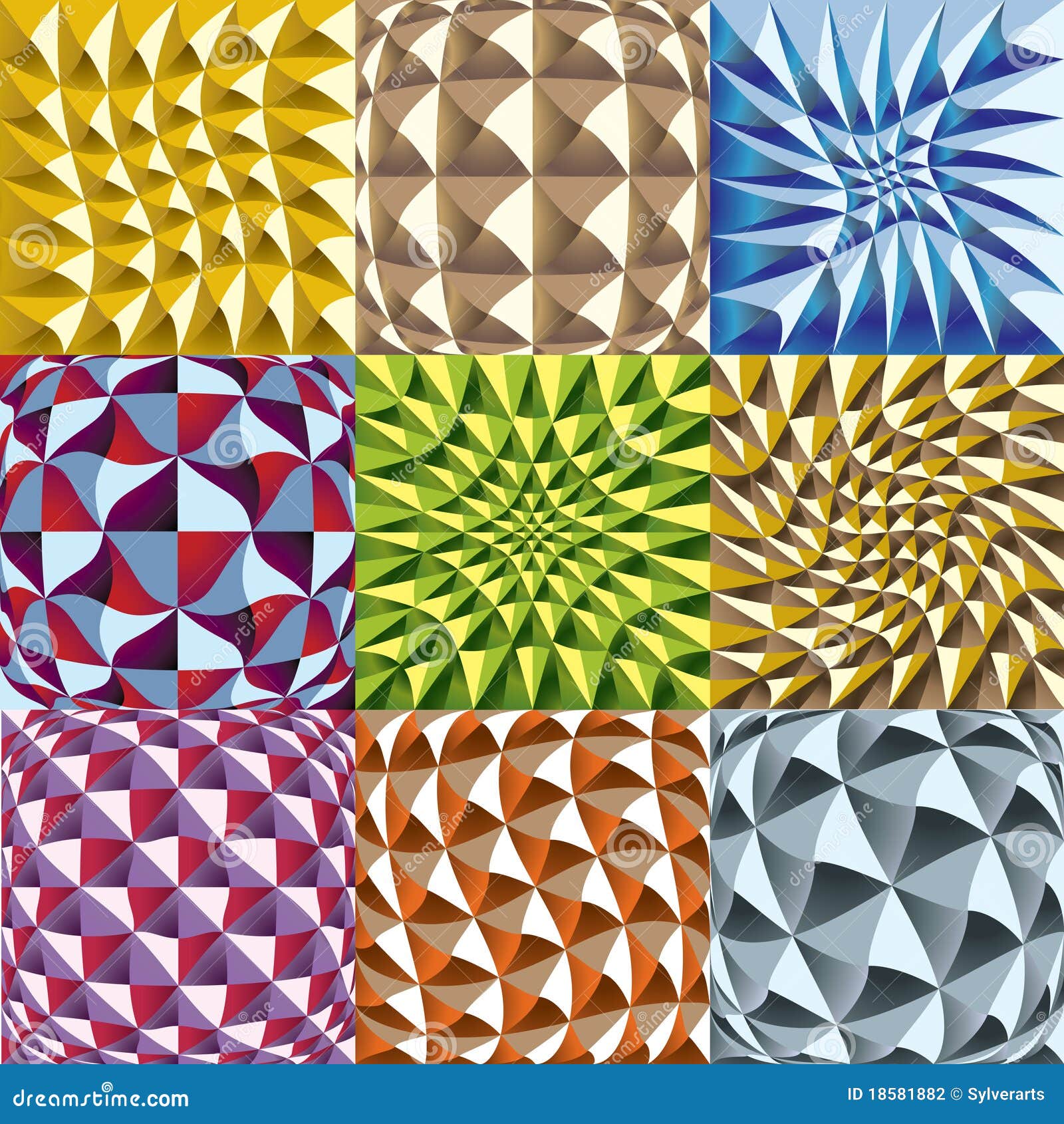 Convex Twisted Color Squares Patterns Stock Illustration - Illustration ...