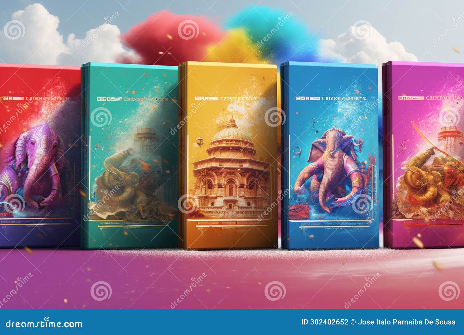 Holi Theme - Colorful Gulal, Abeer Or Abir With Shahi Mithai Gujia Or ...