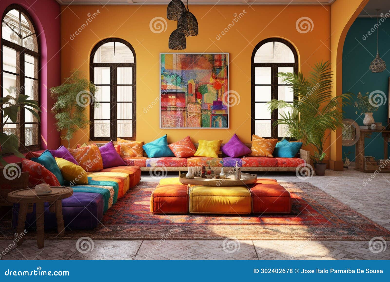 Convey the Holi Theme in Interior Design with Stock Illustration ...
