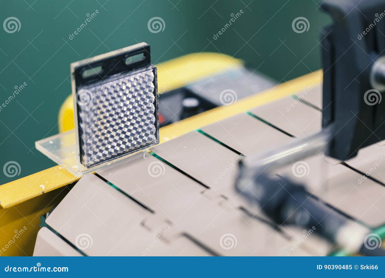Conveyer belt with sensor stock image. Image of factory - 90390485
