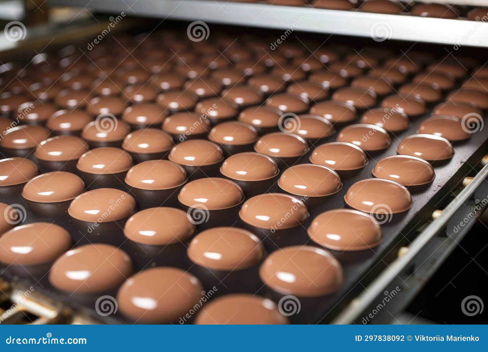 Conveyer Line Producing an Assortment of Chocolate Delicacies Stock ...
