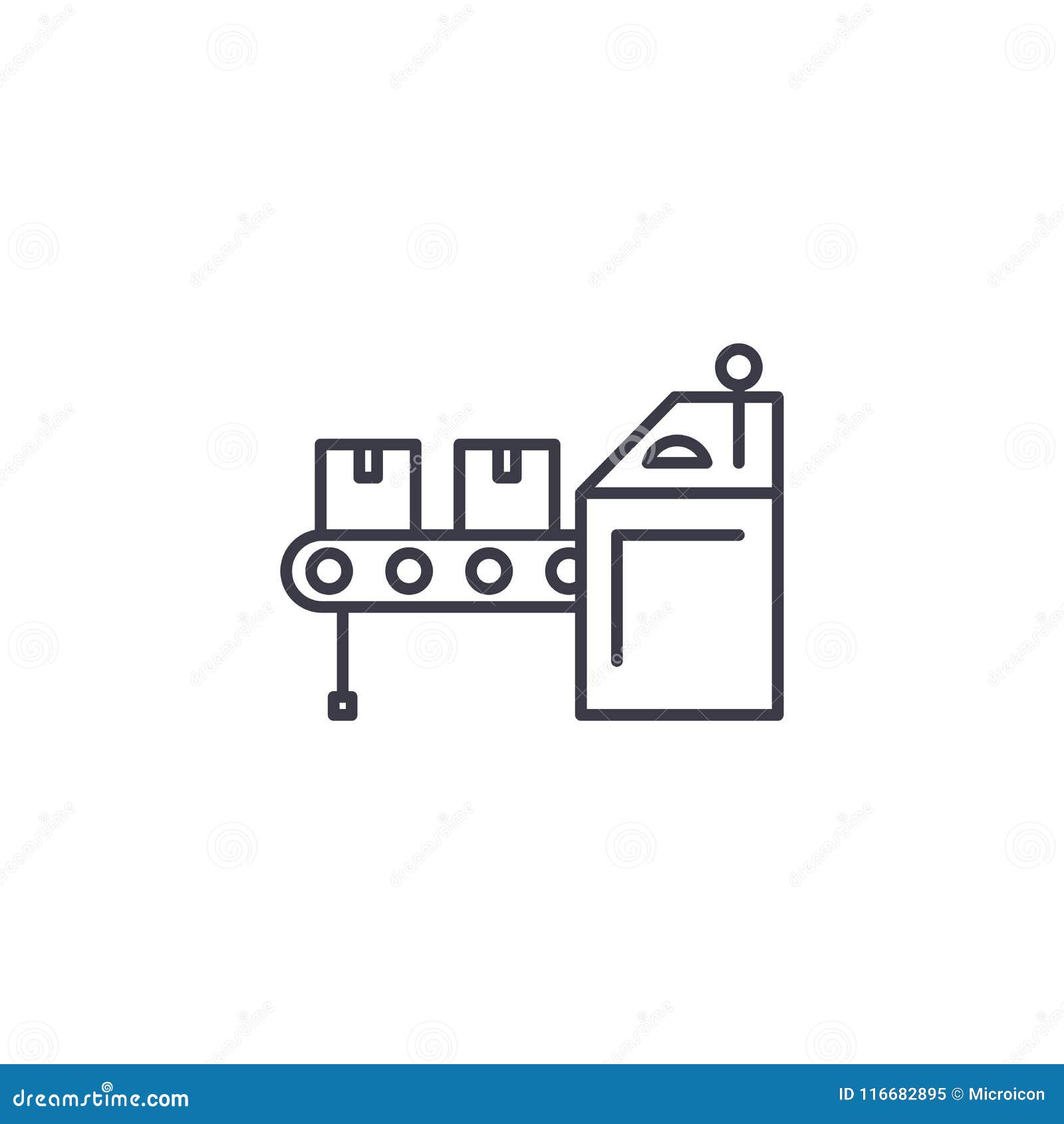 Conveyer Linear Icon Concept. Conveyer Line Vector Sign, Symbol ...
