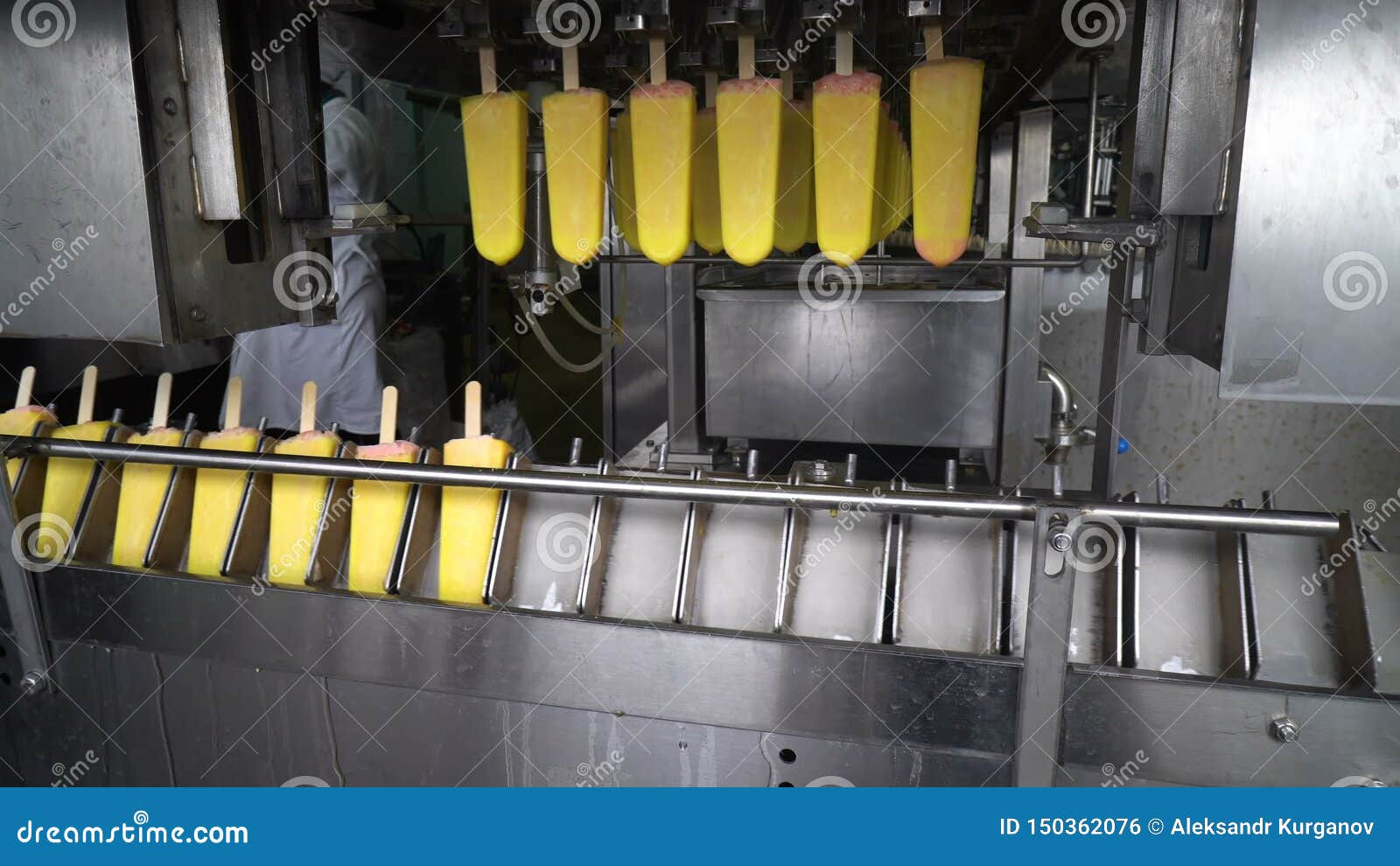 Conveyor Automatic Lines for the Production of Ice Cream Stock Footage ...