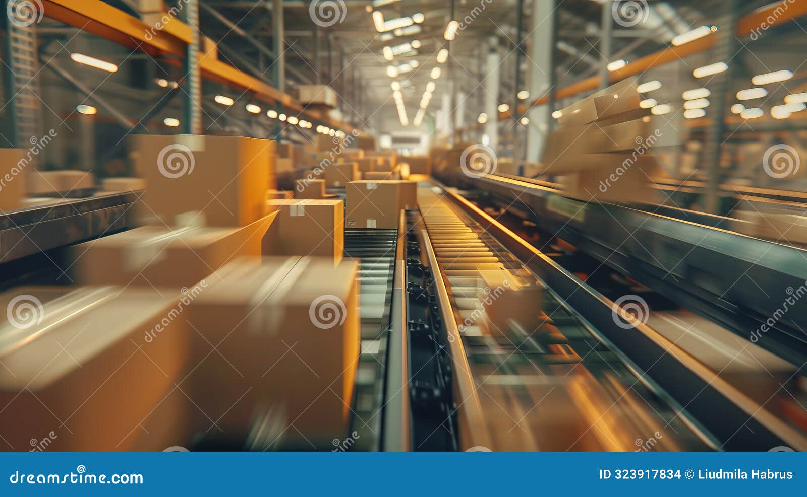 A Conveyor Belt with Boxes on it Stock Photo - Image of conveyer ...