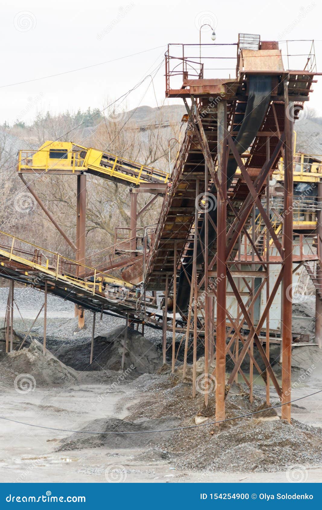 Conveyor Belt in Granite Quarry Stock Photo - Image of dredger, dust ...