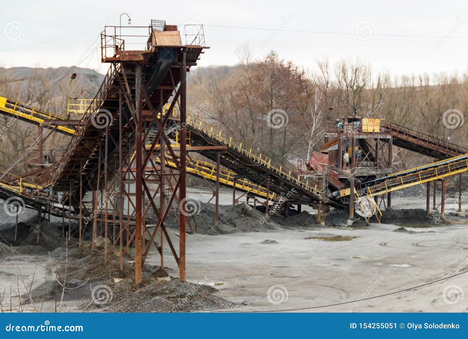 Conveyor Belt in Granite Quarry Stock Image - Image of heap, heavy ...