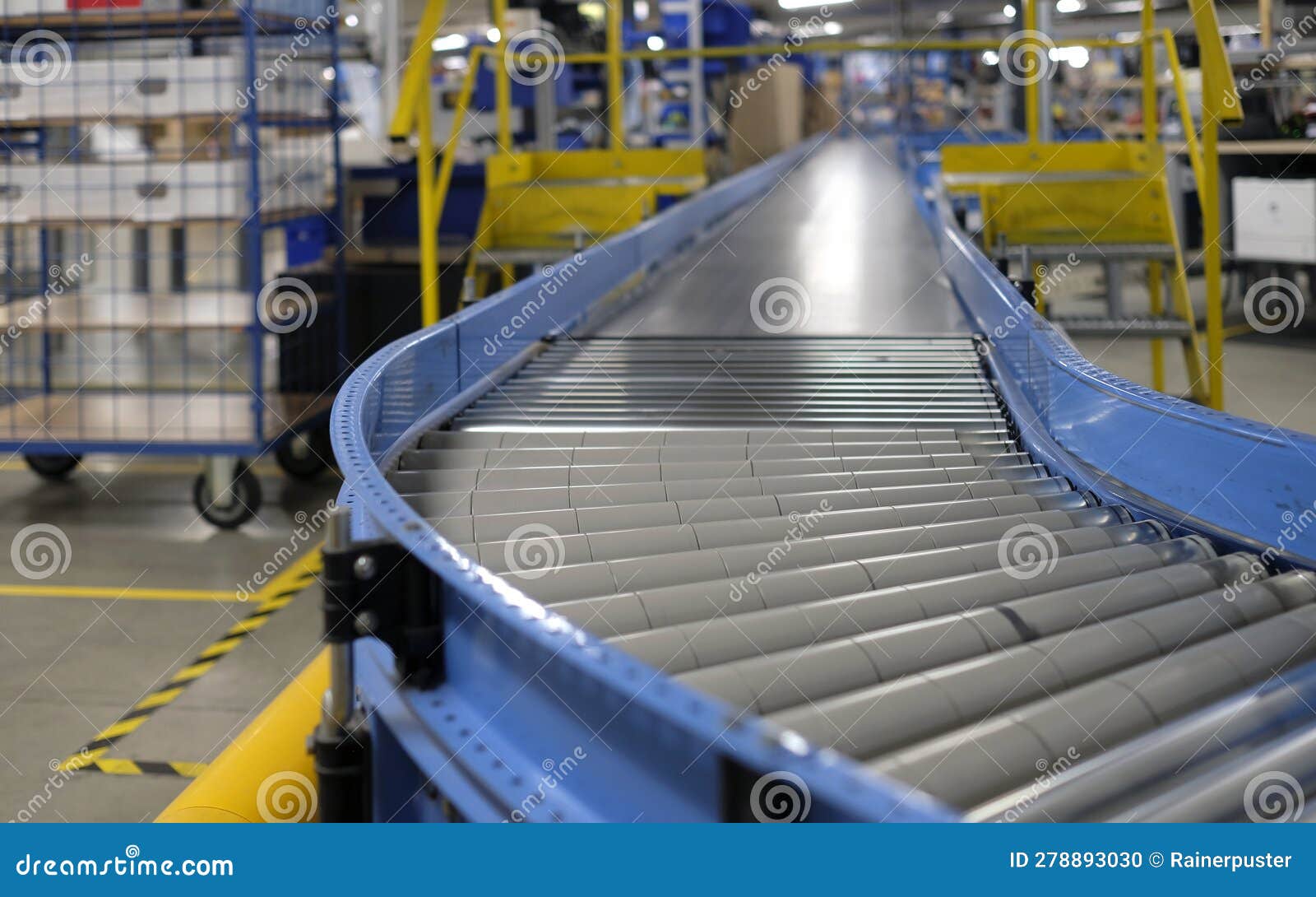 Conveyor Belt Inside a Manufacturing Site or Distribution Warehouse ...
