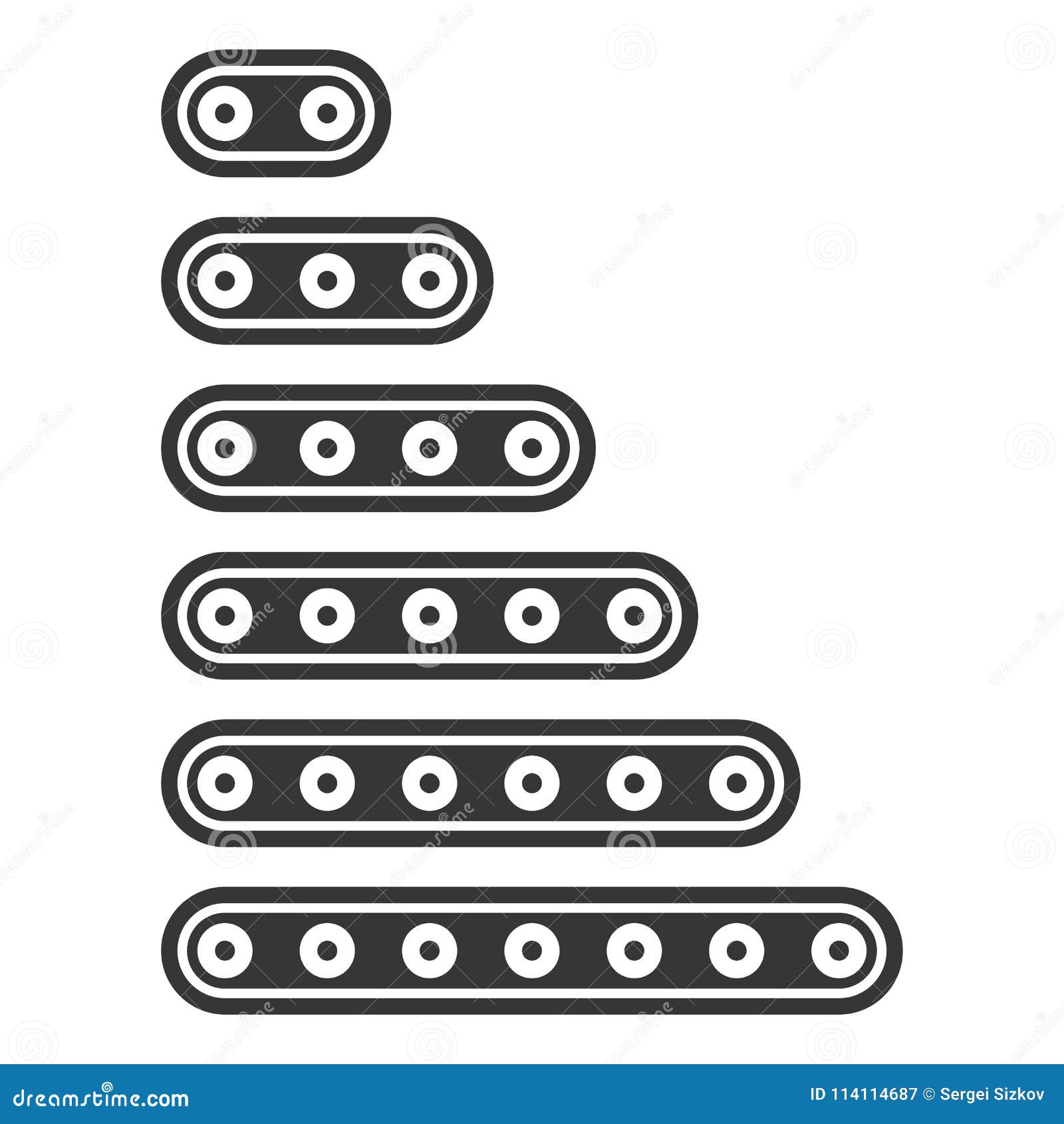 Conveyor Belt Line Set on White Background. Vector Stock Vector ...
