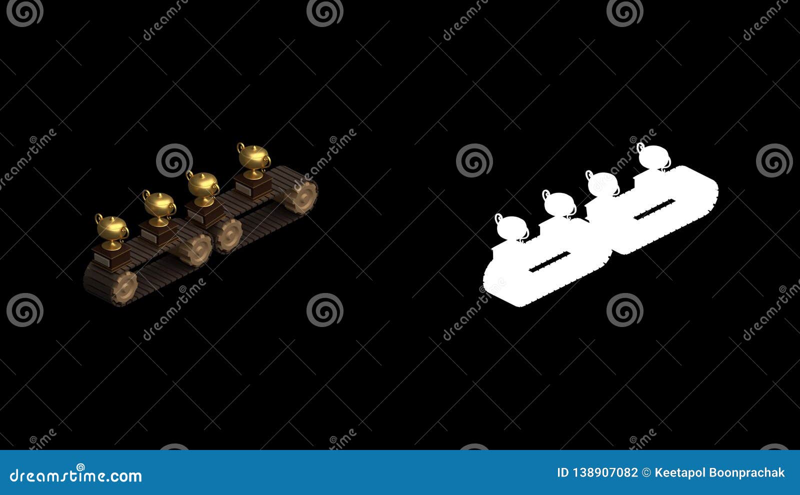 Conveyor Belt Loading Trophy Paired with Alpha Channel Stock Footage ...