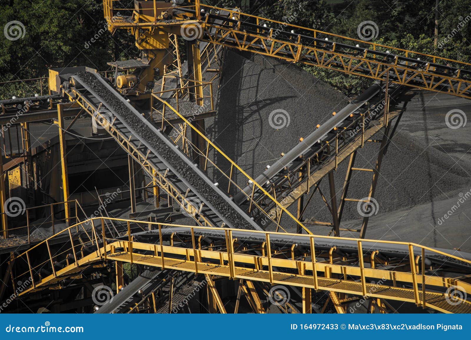 Conveyor Belt Mine Line Rock Transport Stock Image - Image of conveyor ...