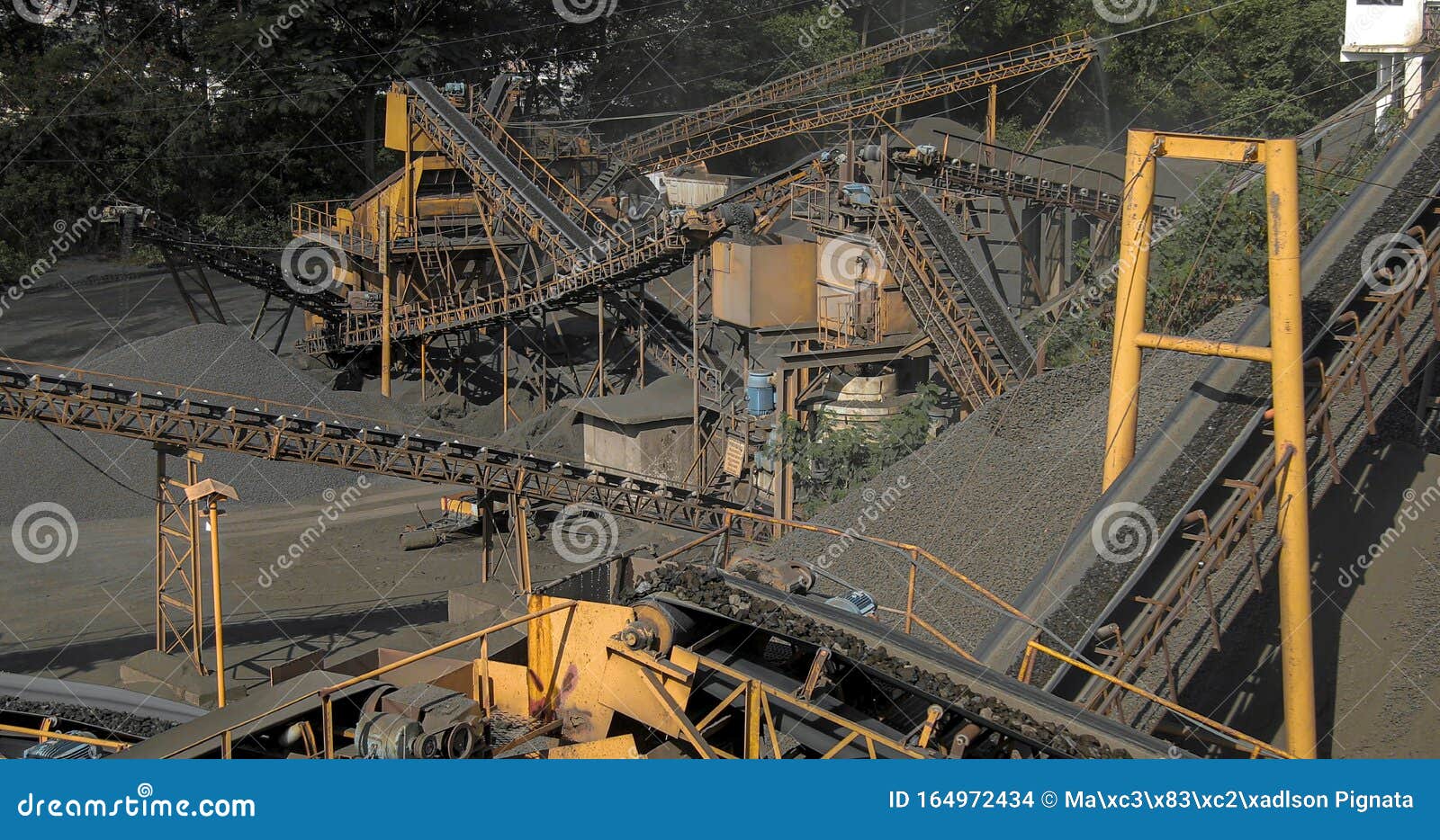 Conveyor Belt Mine Line Rock Transport Stock Photo - Image of geology ...