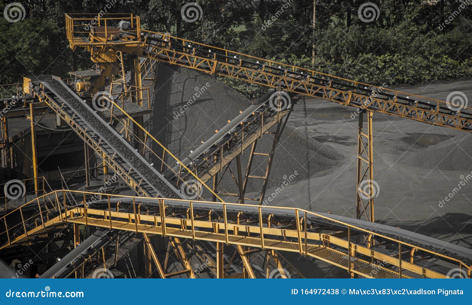 Conveyor Belt Mine Line Rock Transport Stock Photo - Image of mining ...