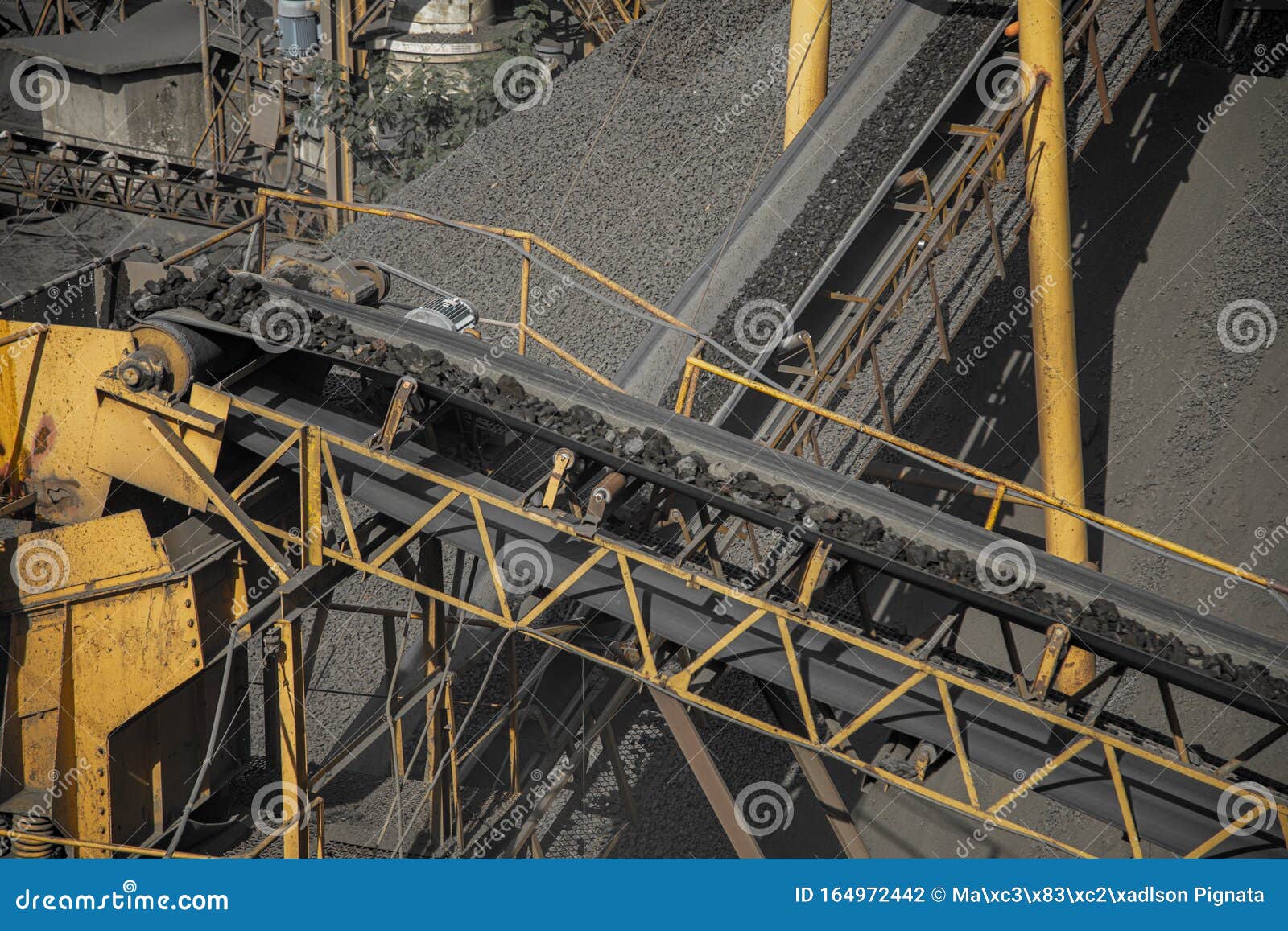 Conveyor Belt Mine Line Rock Transport Stock Photo - Image of conveyor ...