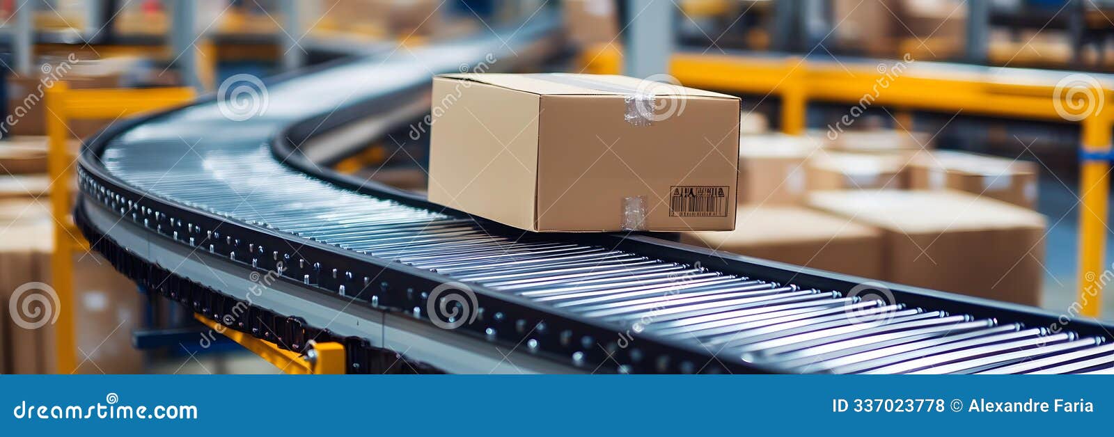 Conveyor Belt with Neatly Stacked Boxes Stock Illustration ...