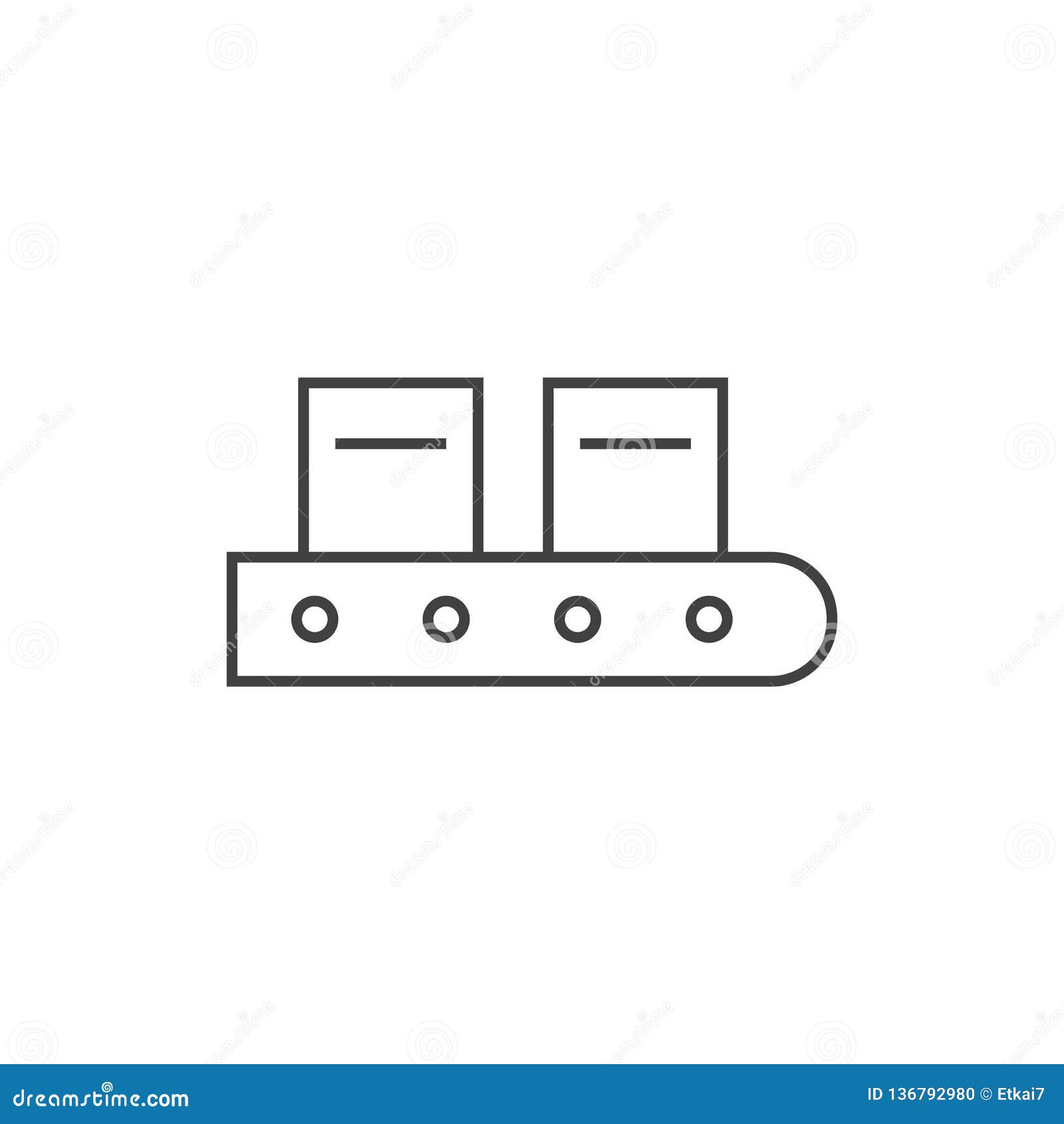 Conveyor Belt Outline Icon Vector Design Illustration Stock Vector ...