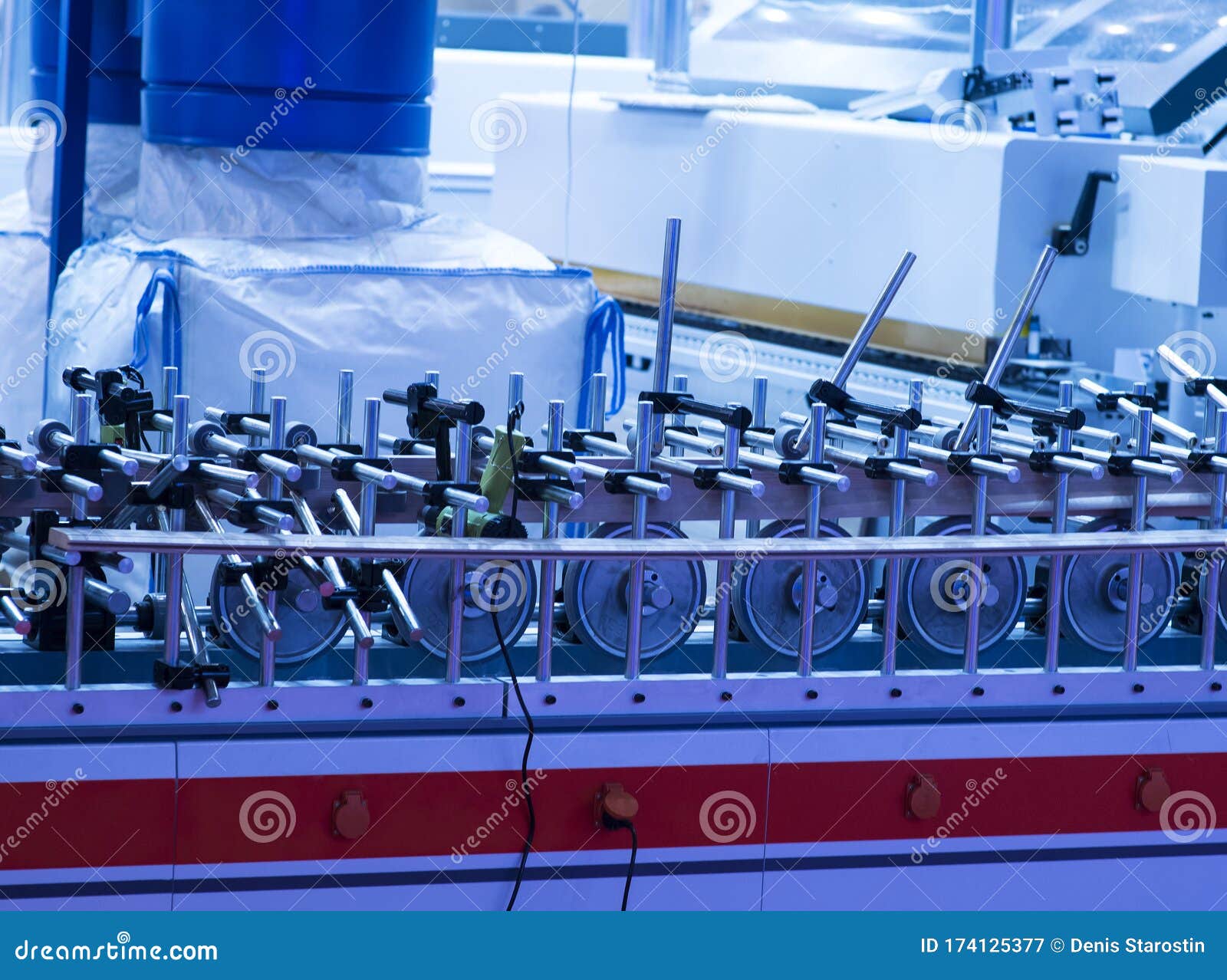 Conveyor Belt of Packaging Folding Machine at Print Factory Stock Image ...