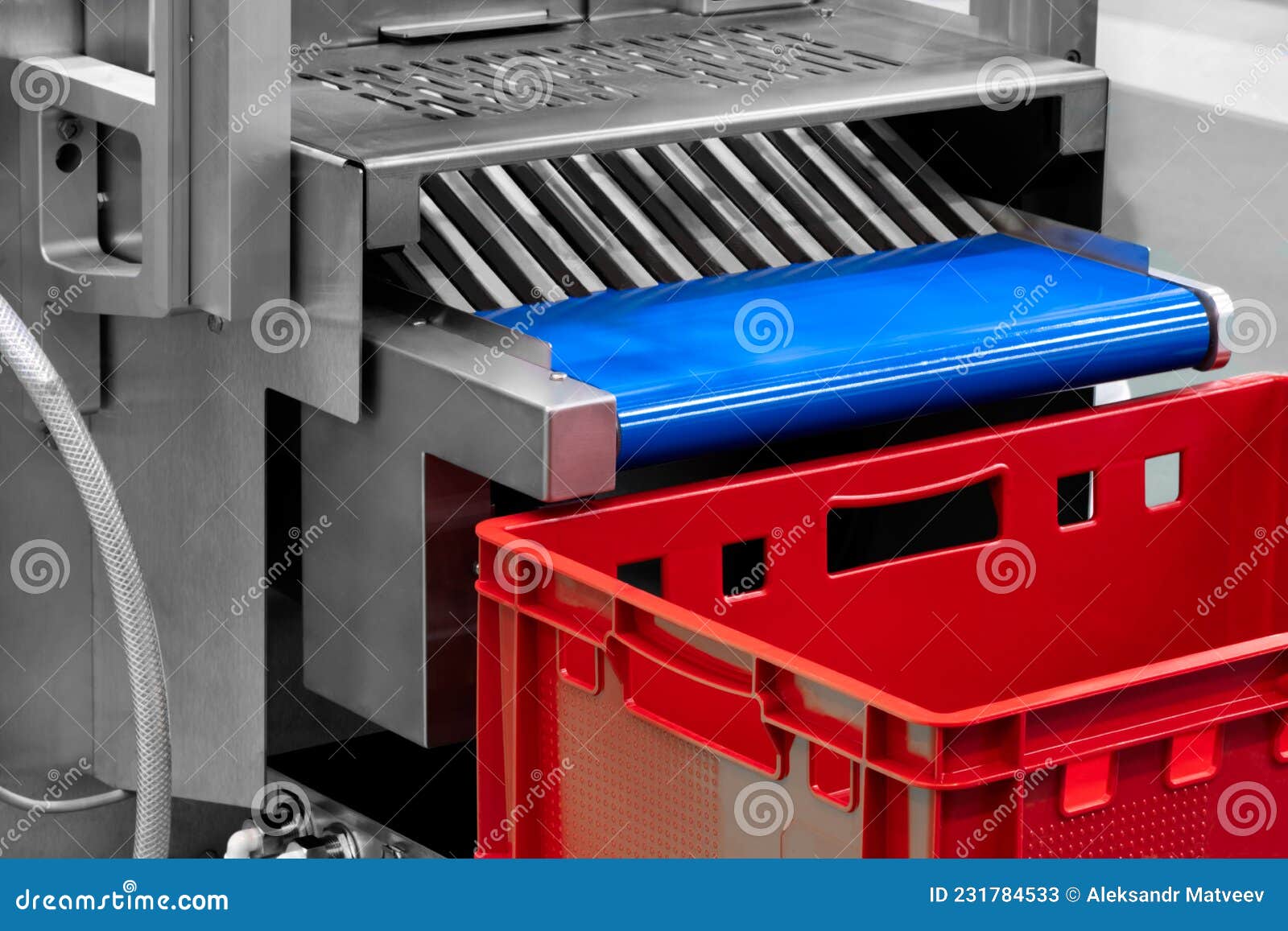 Conveyor Belt of Packaging Industrial Machine Stock Image - Image of ...